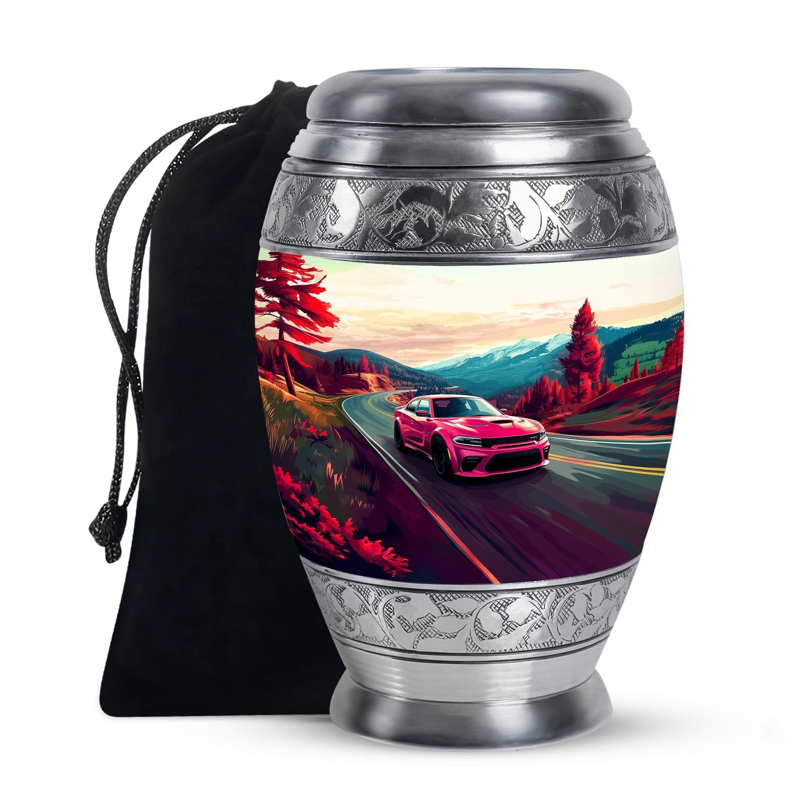 KARYLIZ Pink Car Large Burial Urn for Ashes - Vintage Car Urns for ...