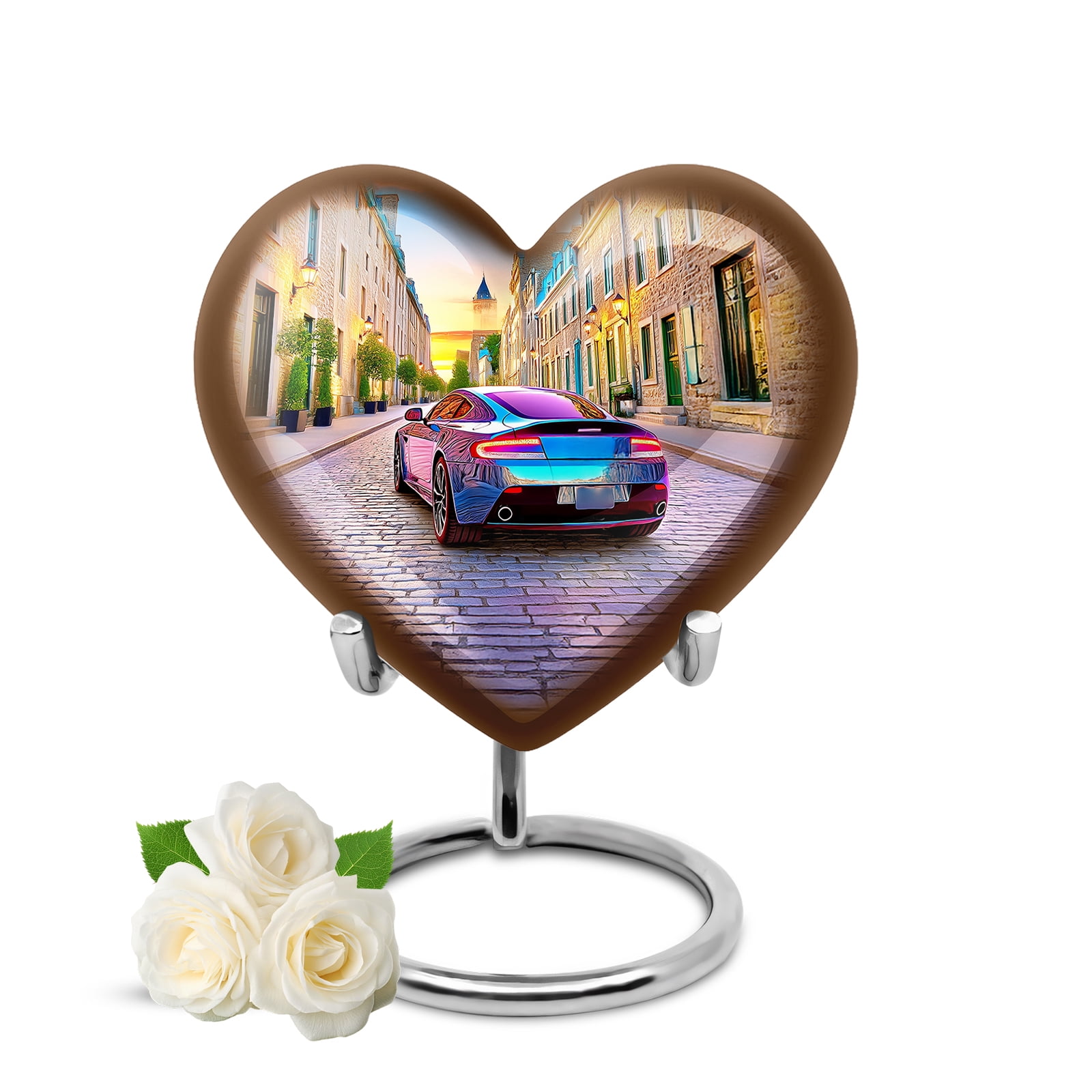KARYLIZ Pink Car Urn for Ashes Adult Male - Heart Shaped Cremation Urns ...