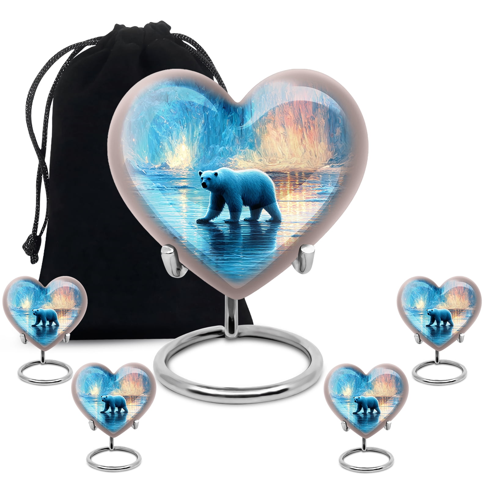 KARYLIZ Polar Bear Cremation Urn for Mother and Father, Twilight Walk ...