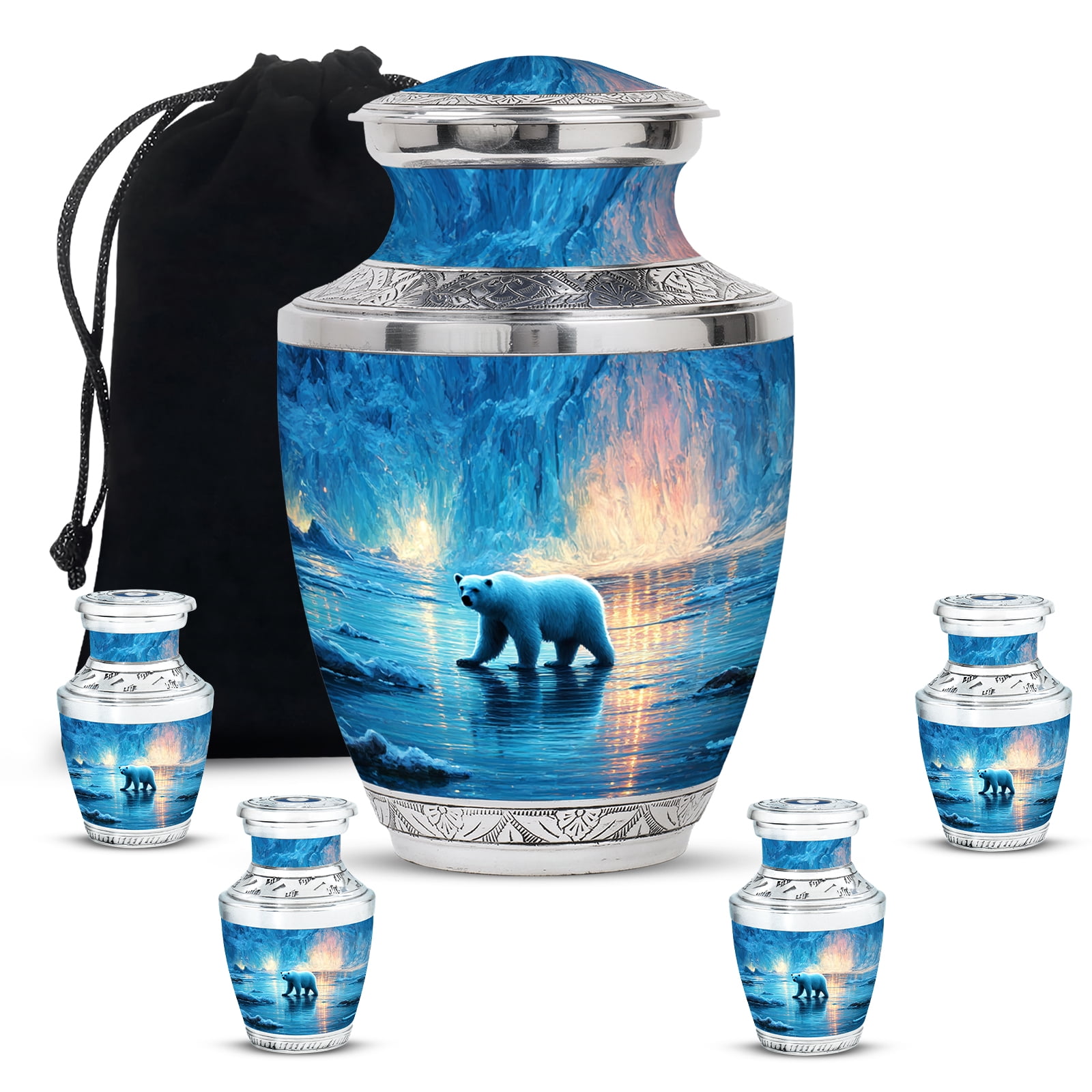 KARYLIZ Polar Bear Cremation Urn For Women & Men, Memorial Gifts for ...
