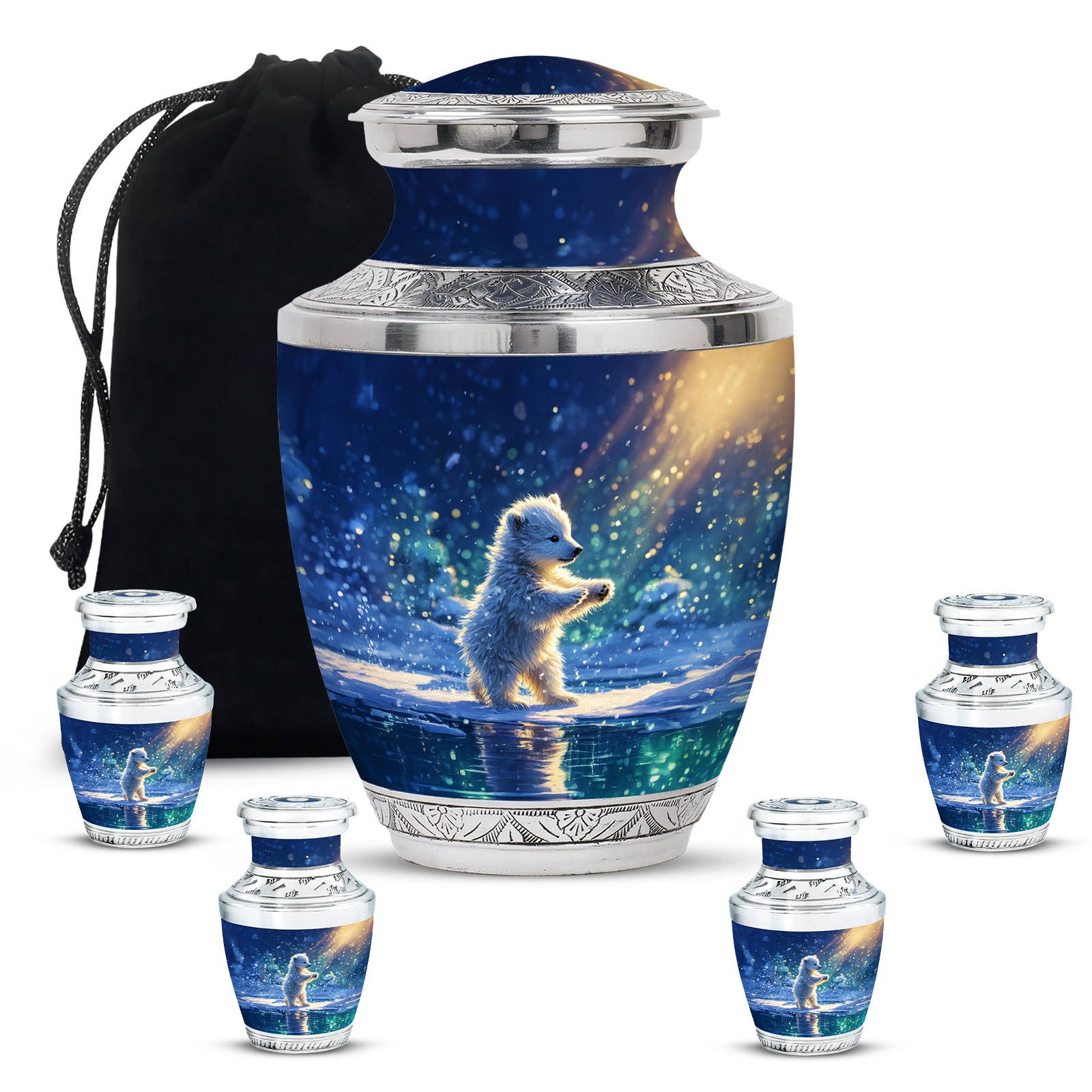 KARYLIZ Polar Bear Urn for Human Ashes, Large Urns for Male & Female ...