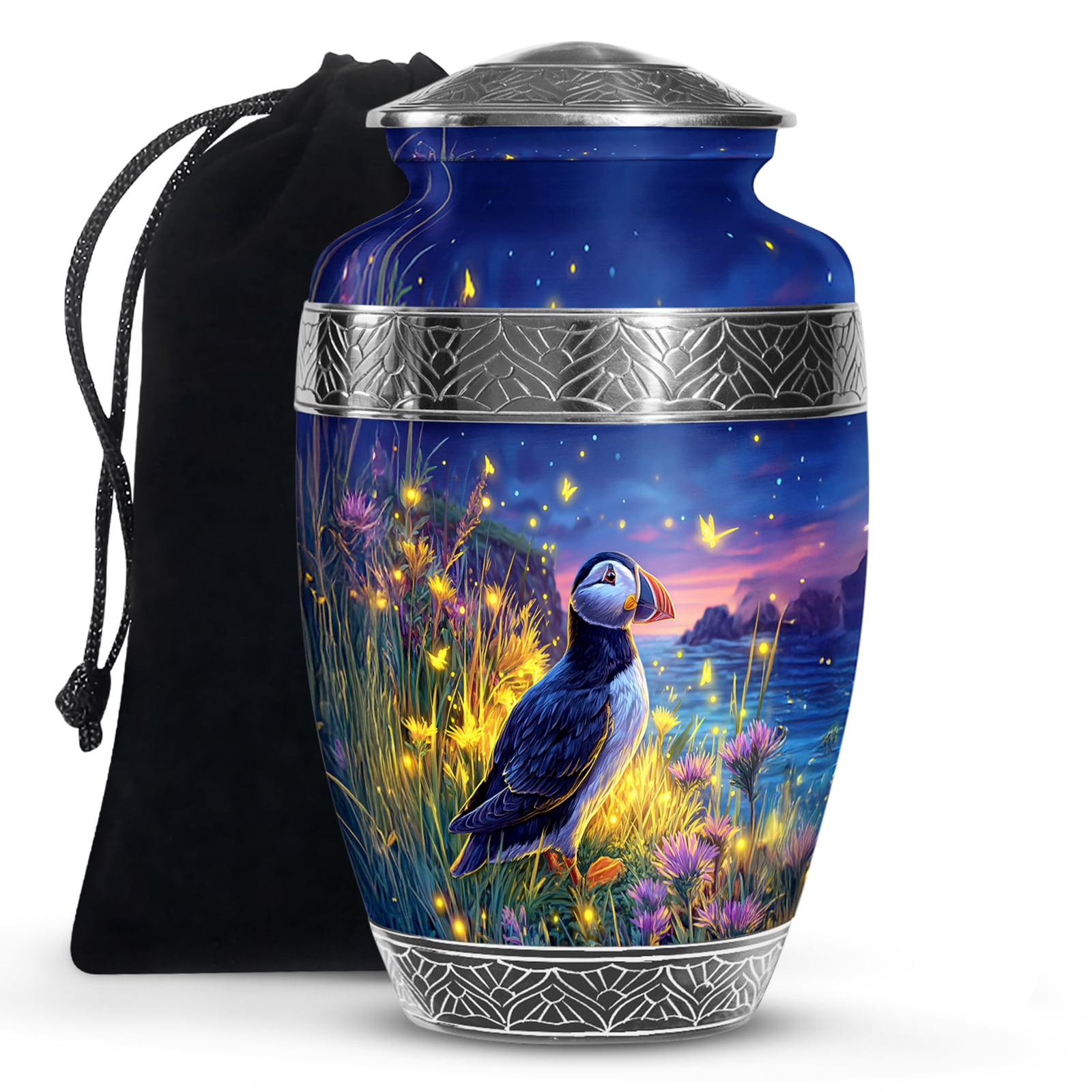 KARYLIZ Puffins Funeral Urn For Ashes Adult Male - Blue Sunset Memorial ...