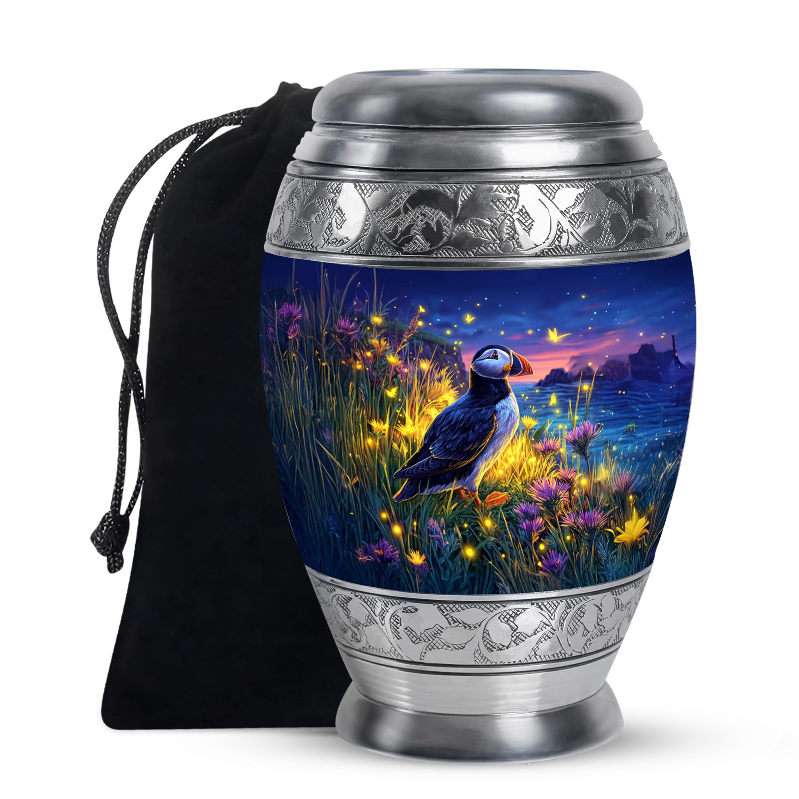 KARYLIZ Puffins Funeral Urn for Ashes for Women - Blue Sunset Urns ...