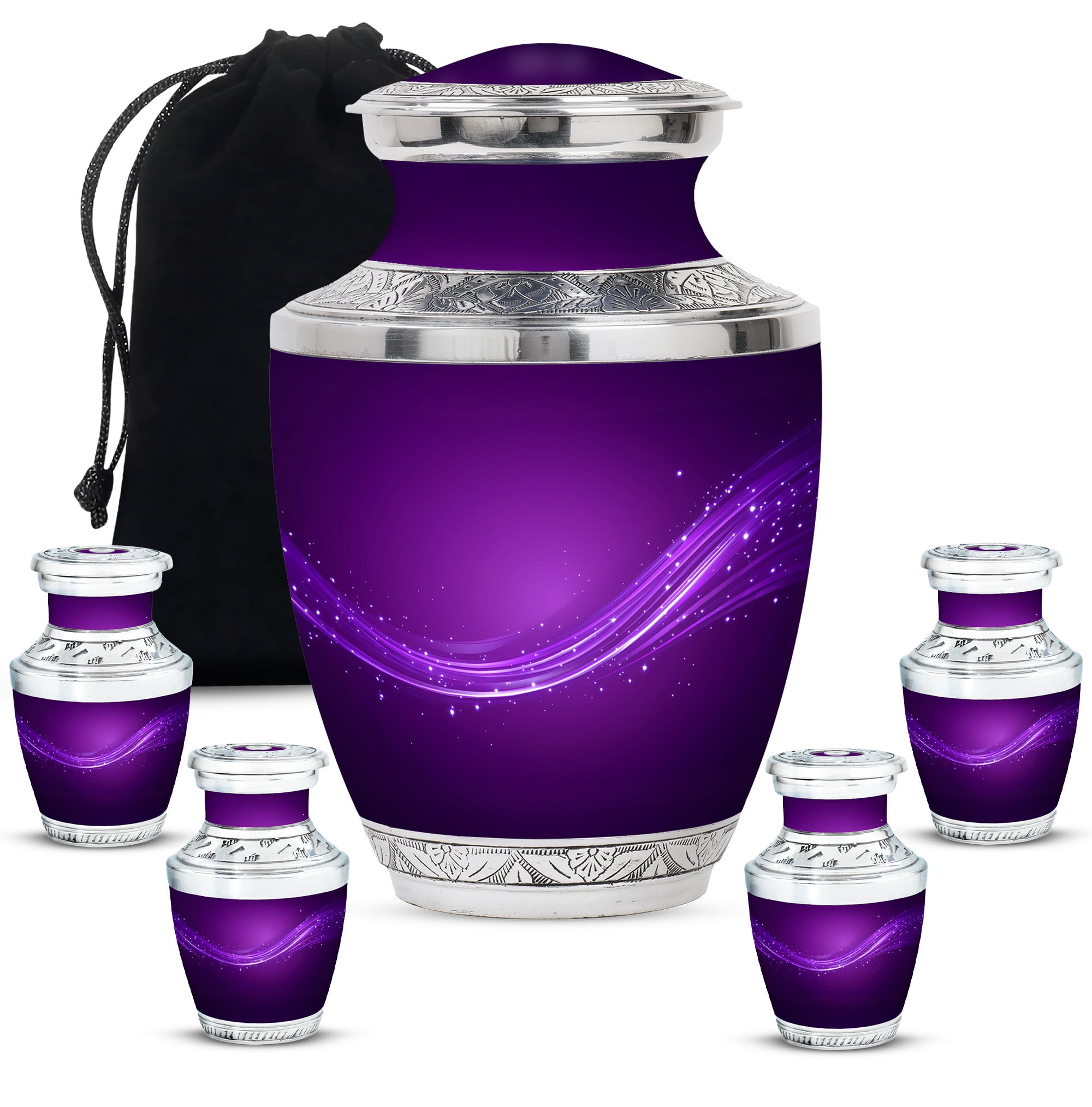 KARYLIZ Purple Cremation Urns For Human Ashes - Funeral Urns For Adult ...