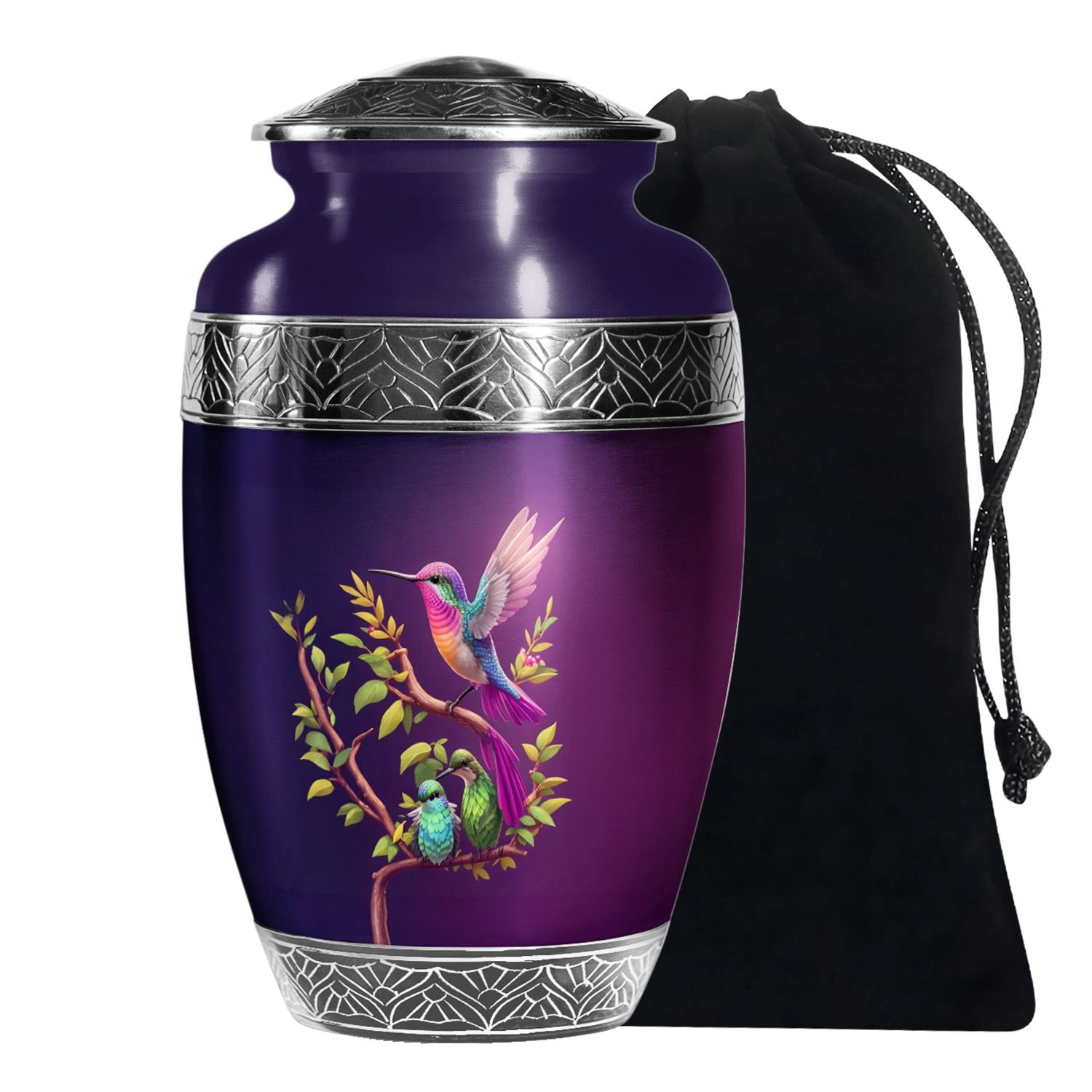 KARYLIZ Purple Humming Bird Urn For Human Ashes - Burial Urns For ...