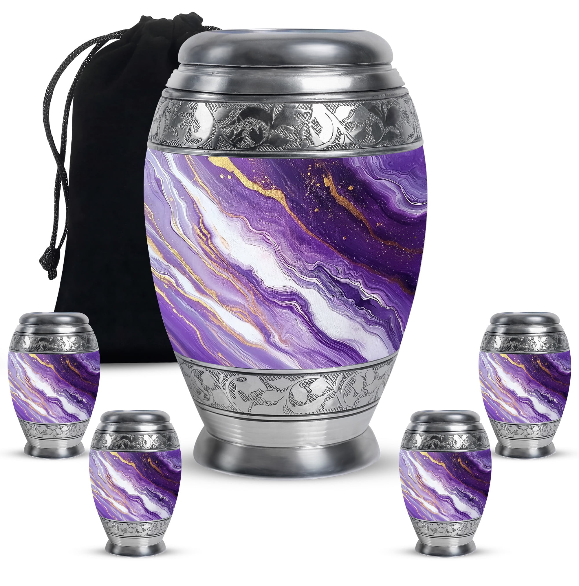 KARYLIZ Purple Keepsake Urns For Human Ashes - Small Cremation ...