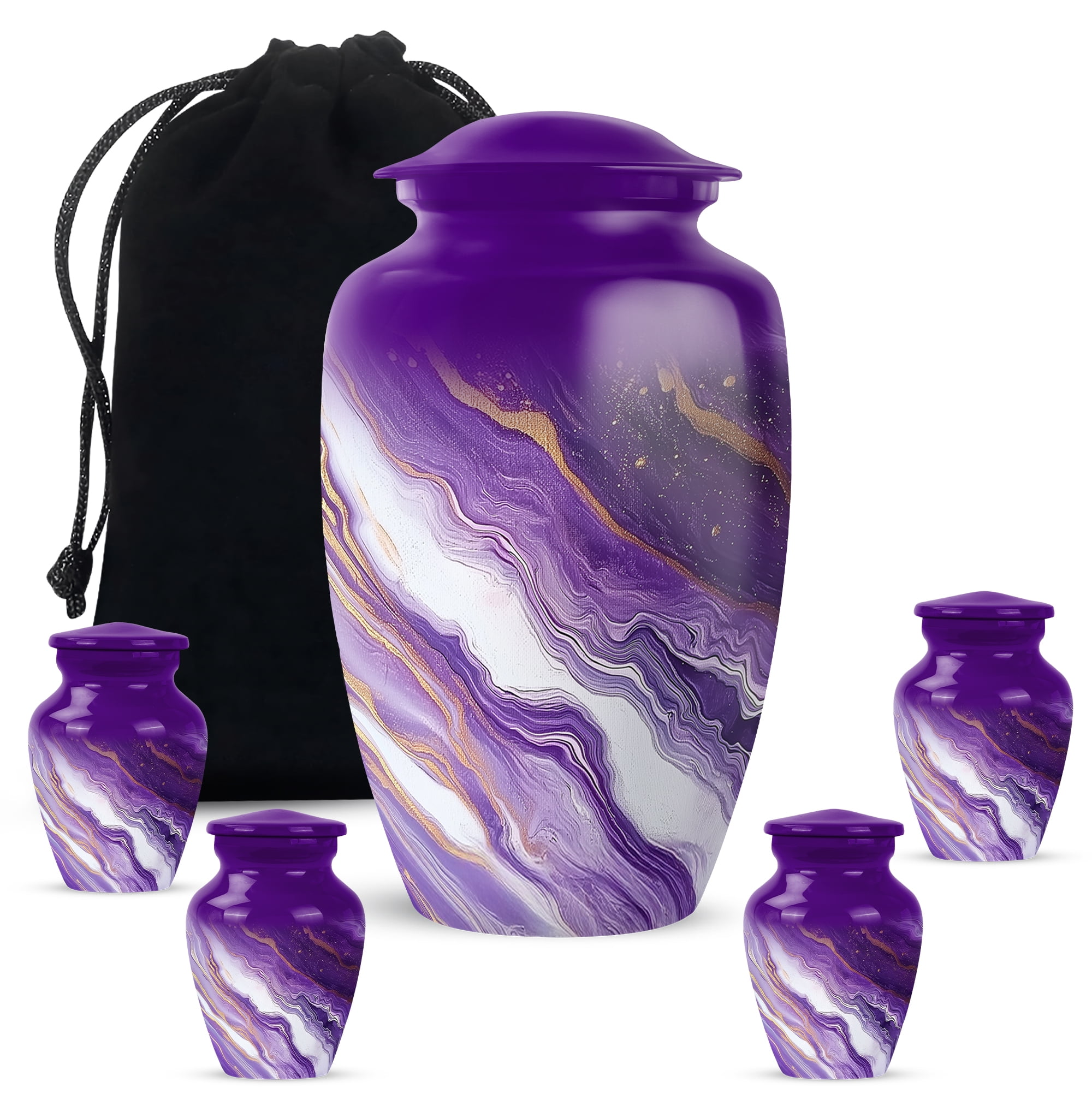 KARYLIZ Purple Keepsake Urns For Human Ashes - Small Cremation ...