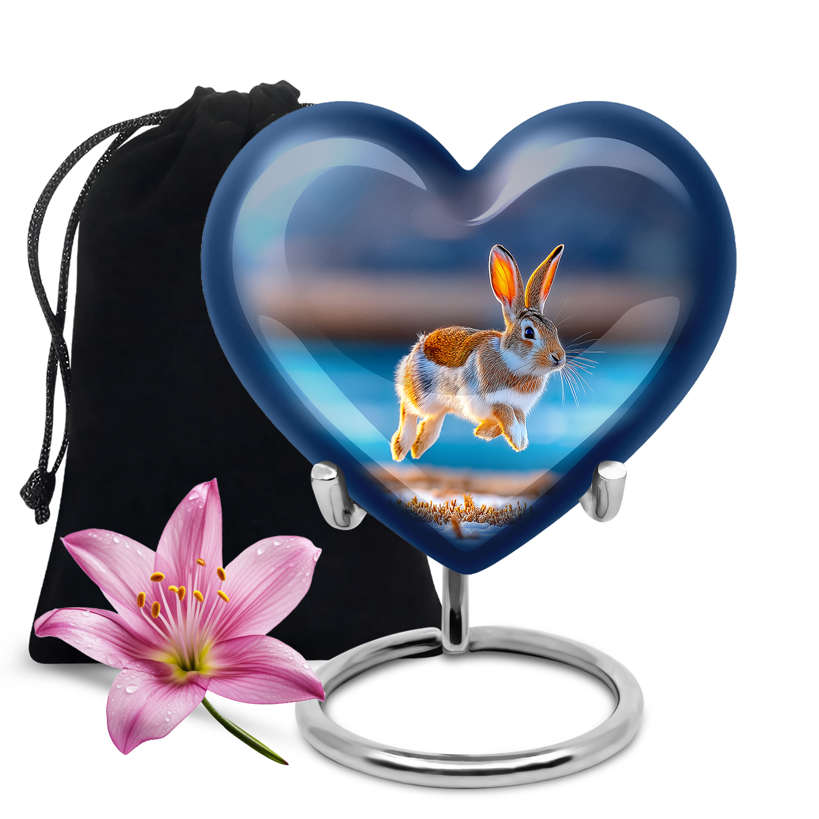 KARYLIZ Rabbit Cremation Urn For Male, Heart Shaped Remembrance Urns ...