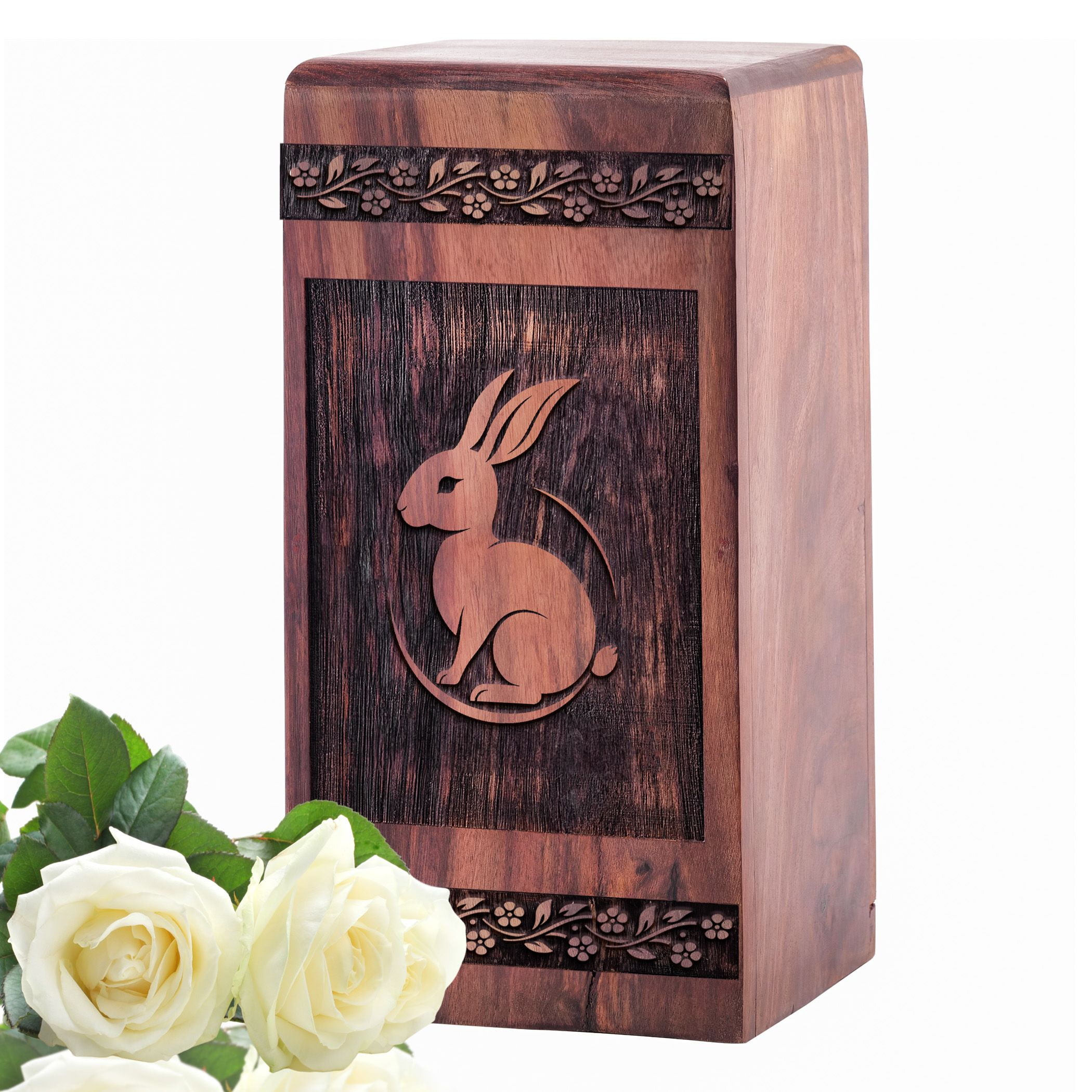 KARYLIZ Rabbit Urns For Ashes, Large Wooden Cremation Urn For Ashes ...