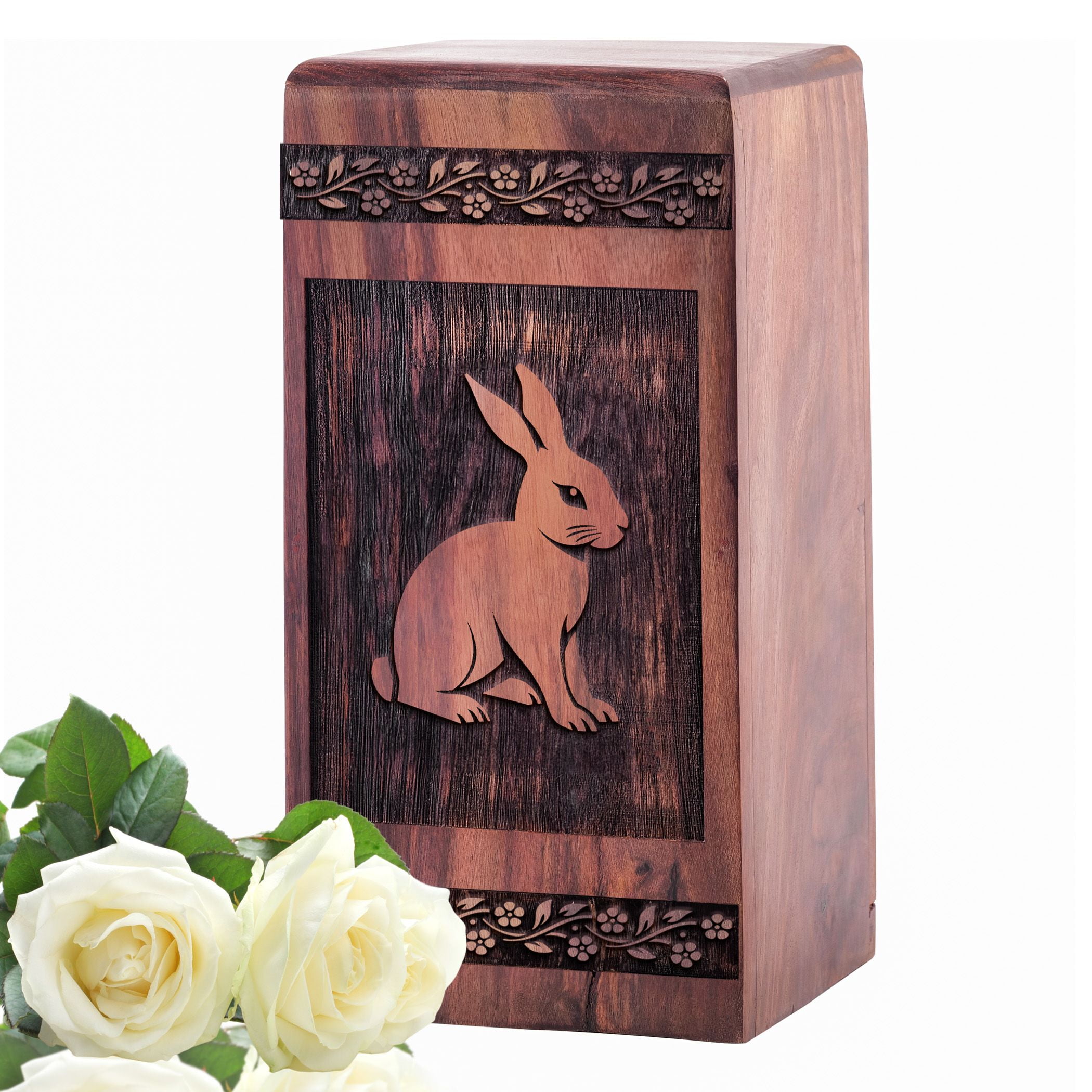 KARYLIZ Rabbit Urns For Ashes - Wooden Urns For Human Ashes Adult Male - Large Urns For Burial ...