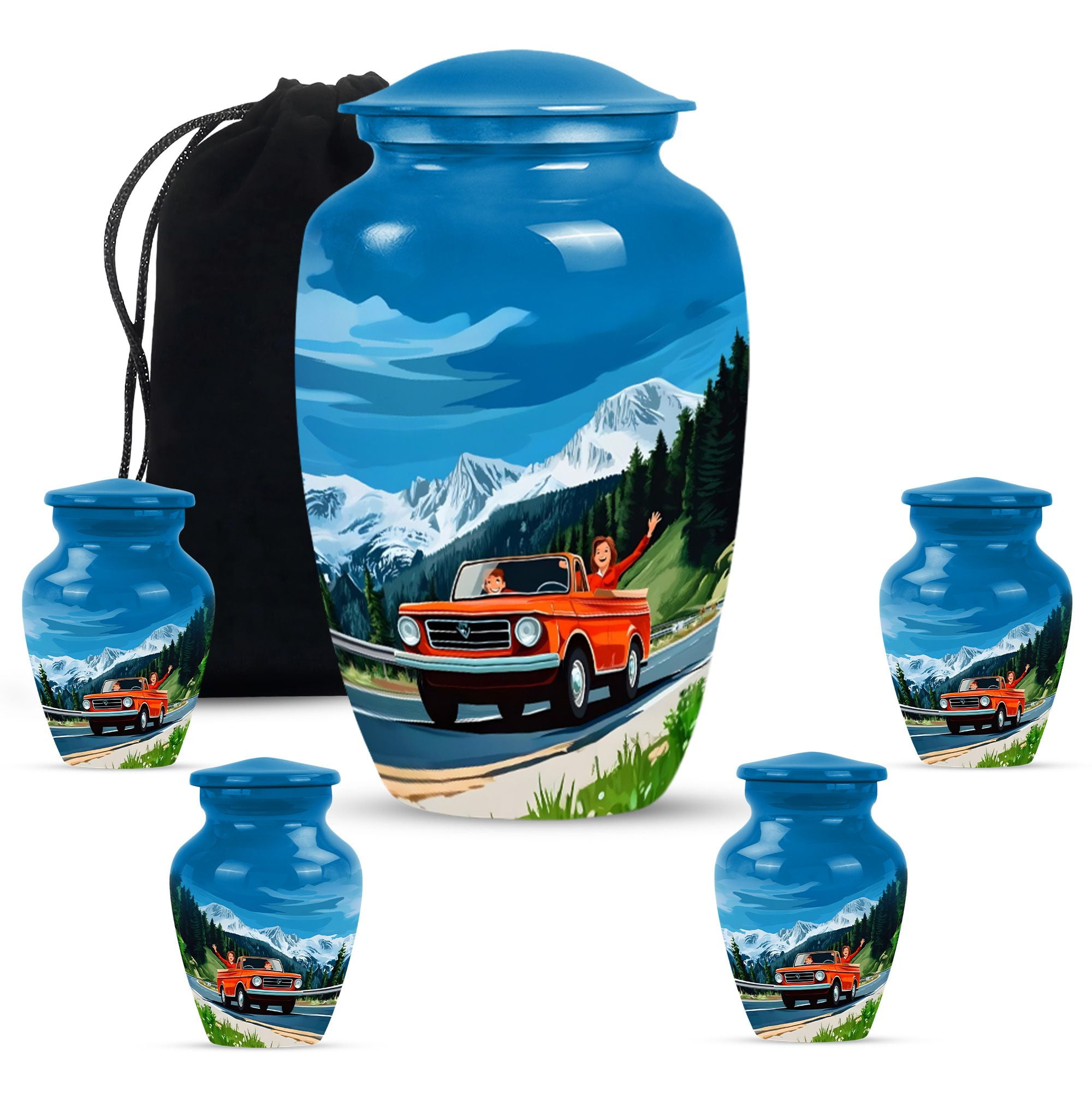 KARYLIZ Race Car Urns For Human Ashes Adult Man - Small Urns - Set Of 5 ...