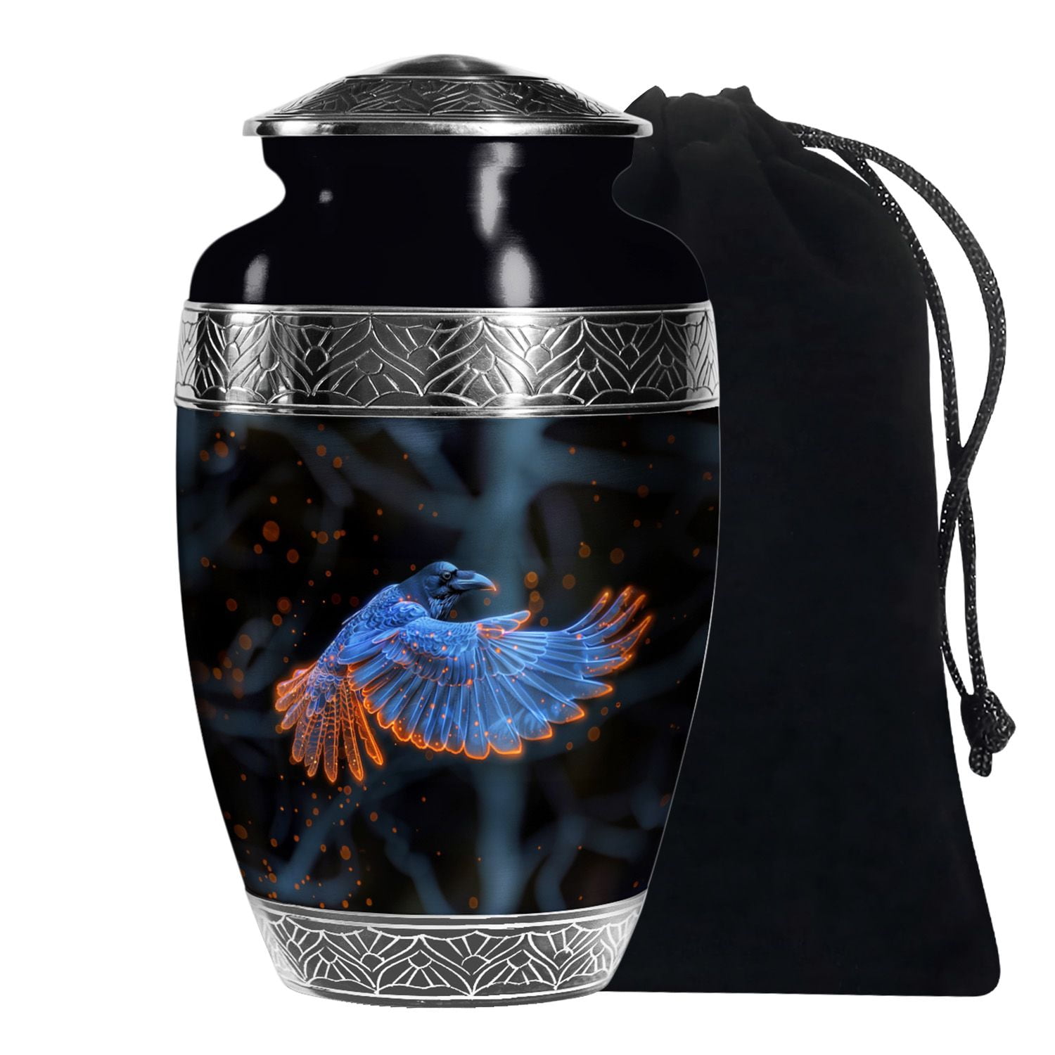 KARYLIZ Raven Unique Large Urns For Human Ashes Adult Male Cremation ...
