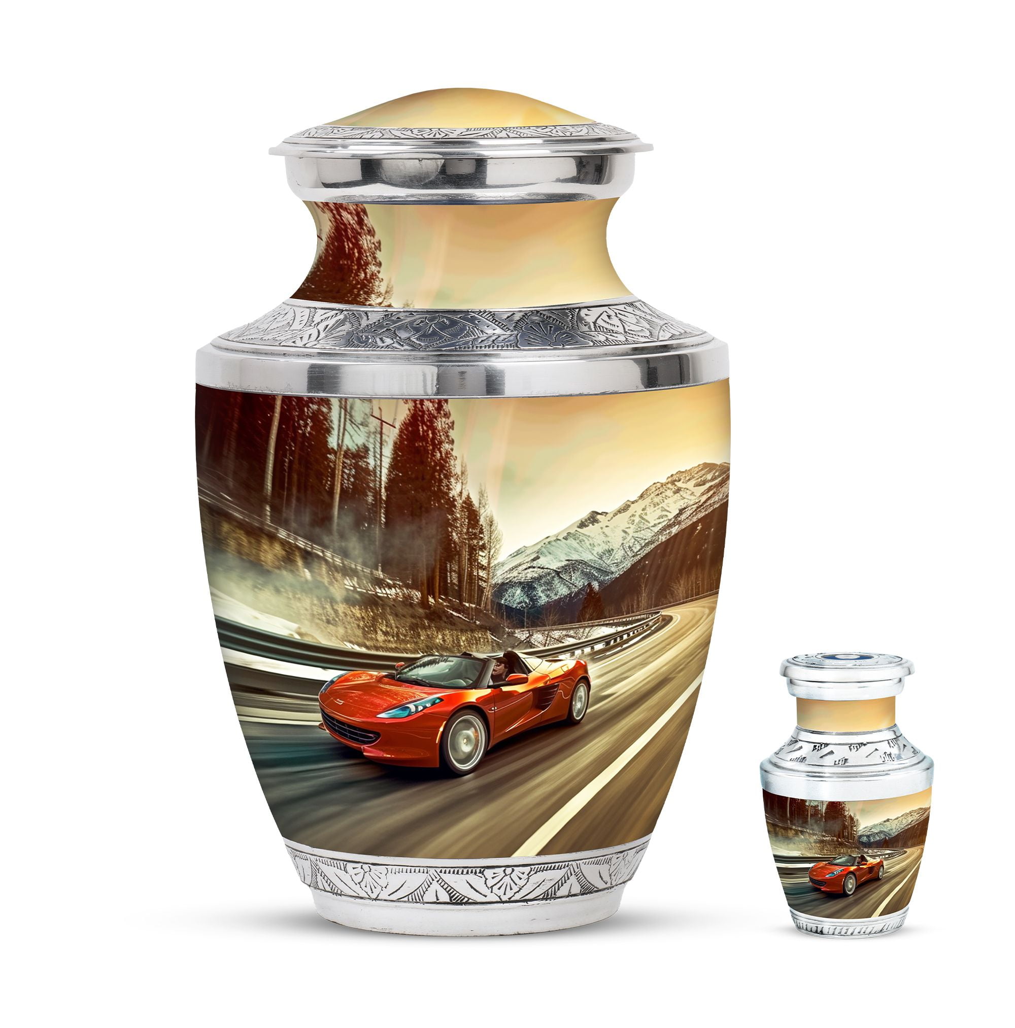 KARYLIZ Red Car Small Urn for Human Ashes Keepsake - Cremation Urns for ...
