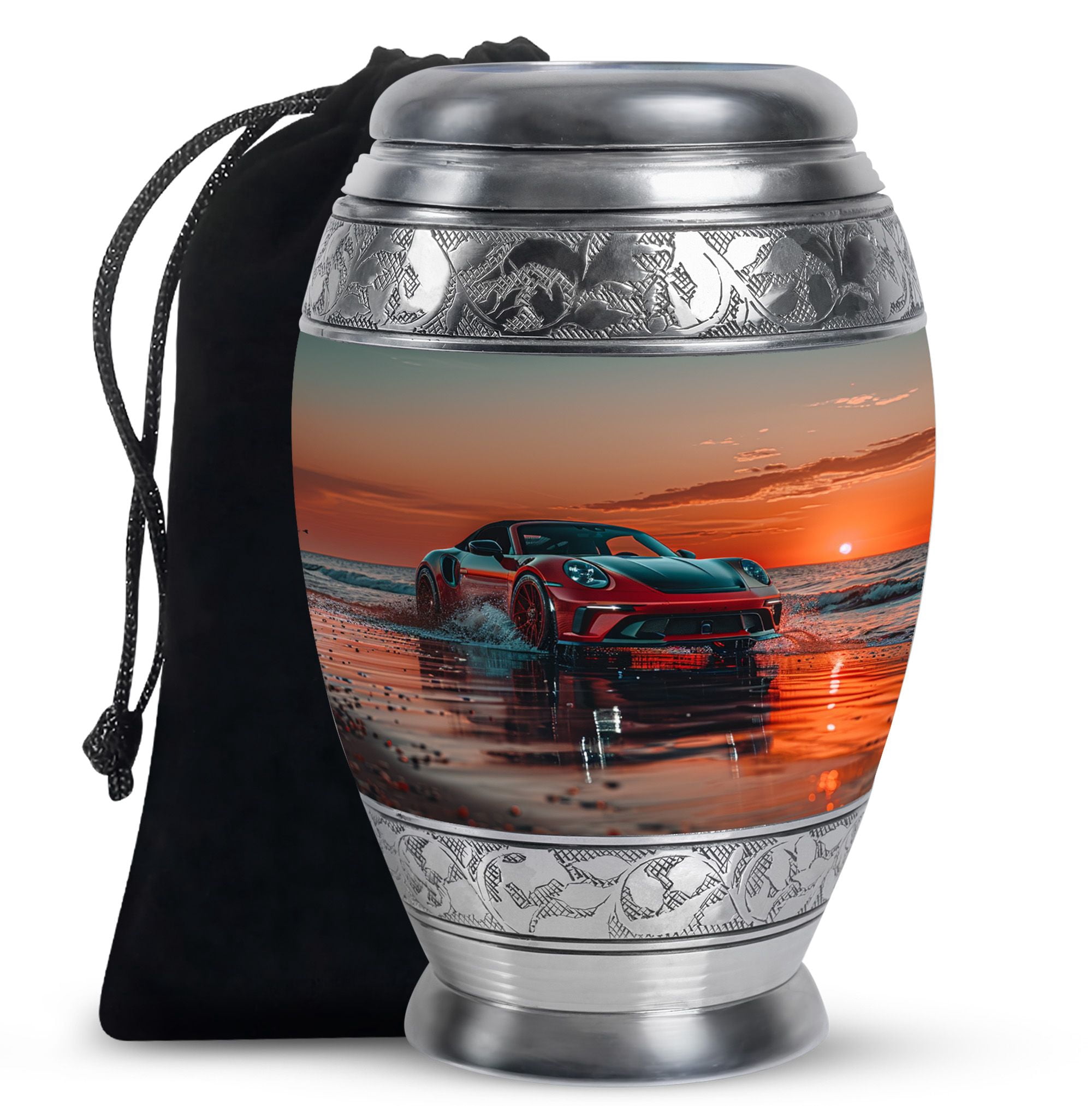 KARYLIZ Red Car Urns For Ashes For Adult Humans Men - Large Urns For ...