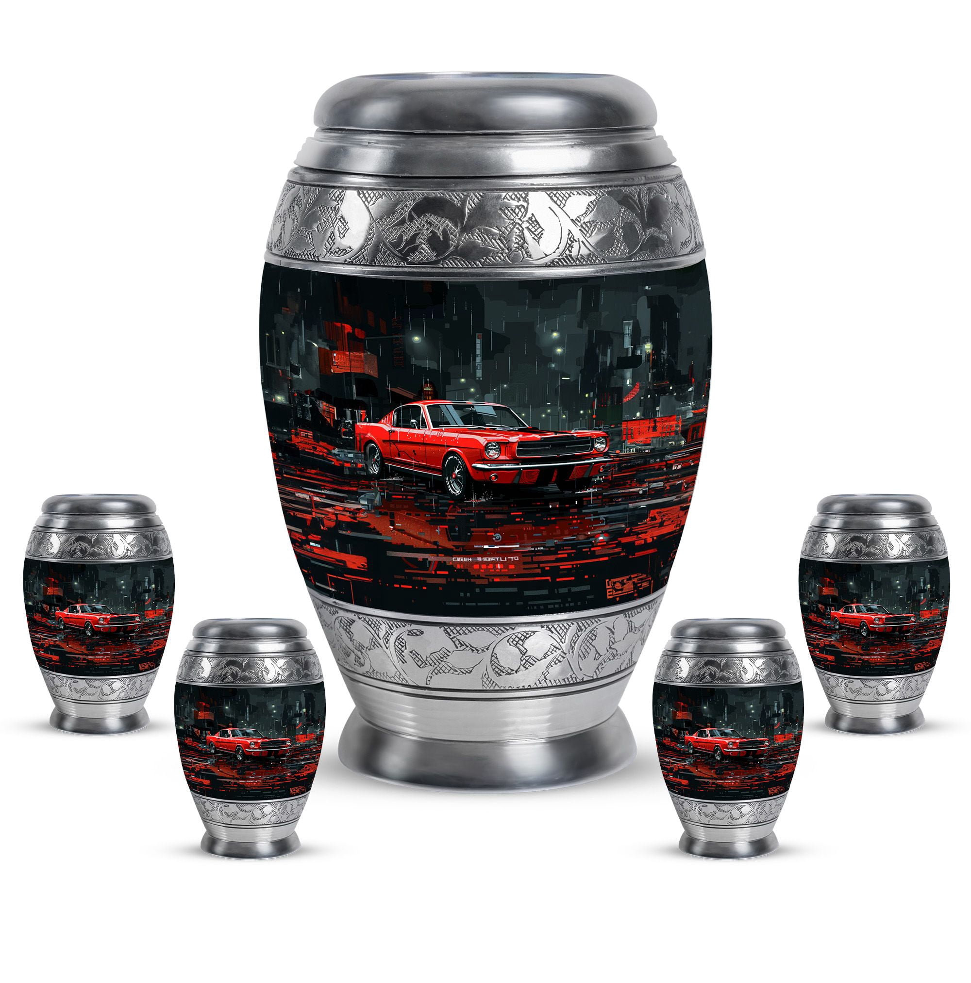 KARYLIZ Red Classic Car Urns For Human Ashes Adult Man - Funeral Urns ...