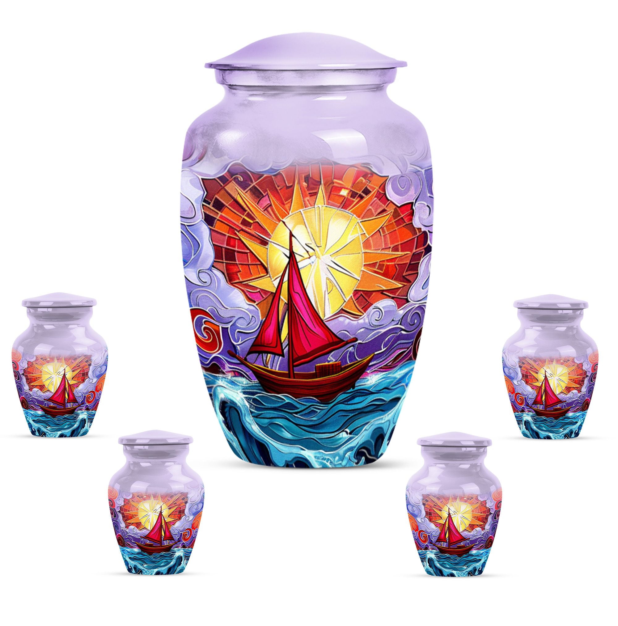 KARYLIZ Sail Boat Small Urns For Human Ashes Keepsake - Urn For Ashes ...
