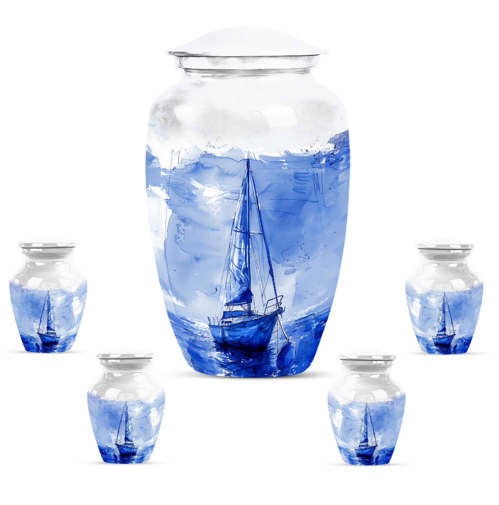 KARYLIZ Sail Boat Urns For Human Ashes Adult Man - Small Urns For Human ...