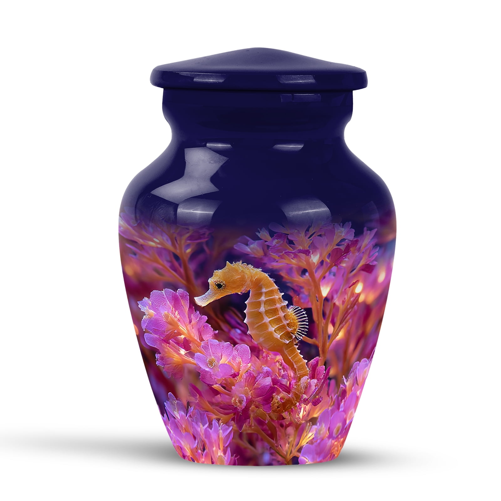 KARYLIZ Sea Horse Cremation Keepsake Urns - Pink Coral Bloom Urns For ...