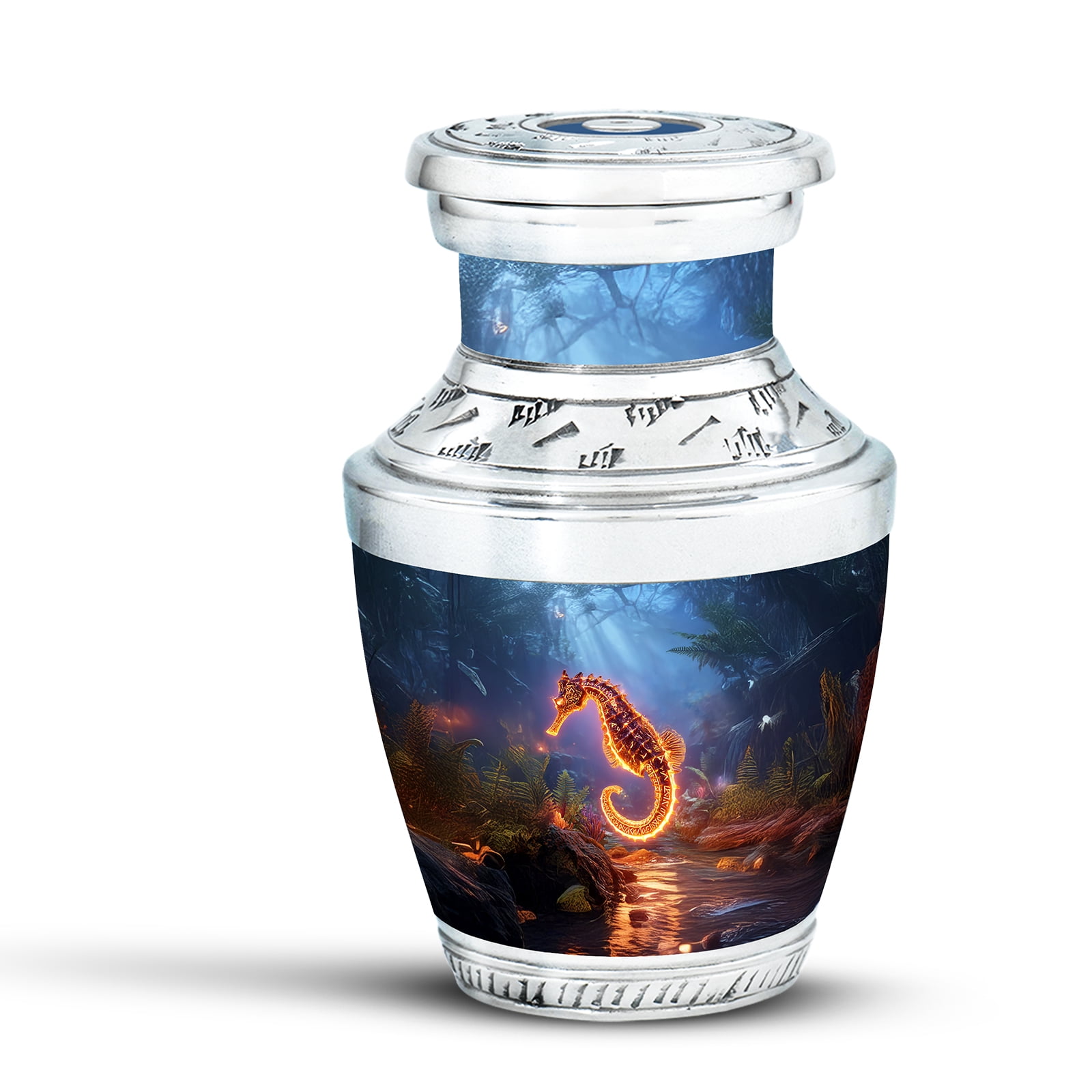 KARYLIZ Sea Horse Underwater Forest Cremation Urn For Ashes Adult Male ...