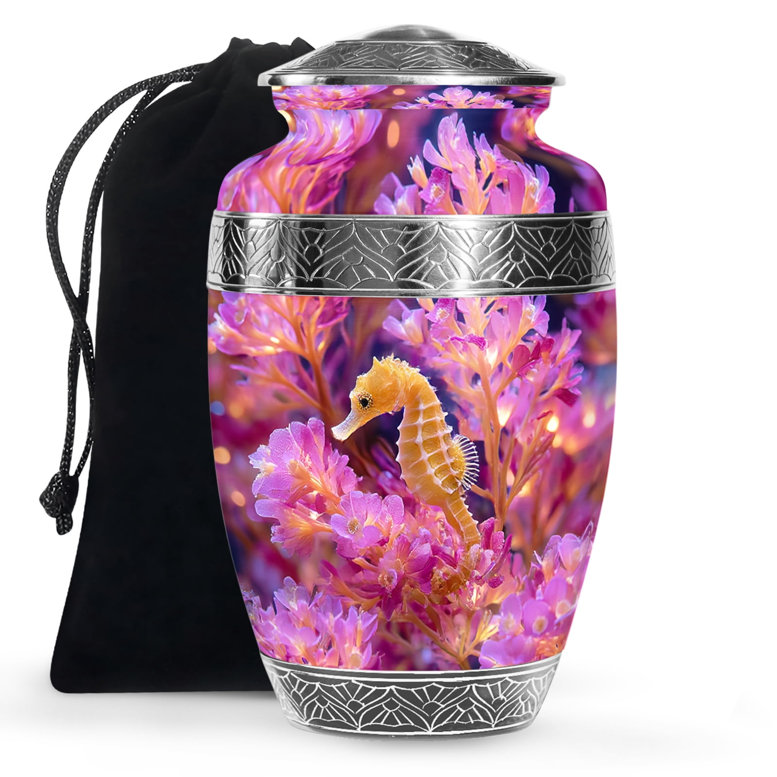 KARYLIZ Sea Horse Urns For Ashes Adult Female - Large Violet Urns For ...