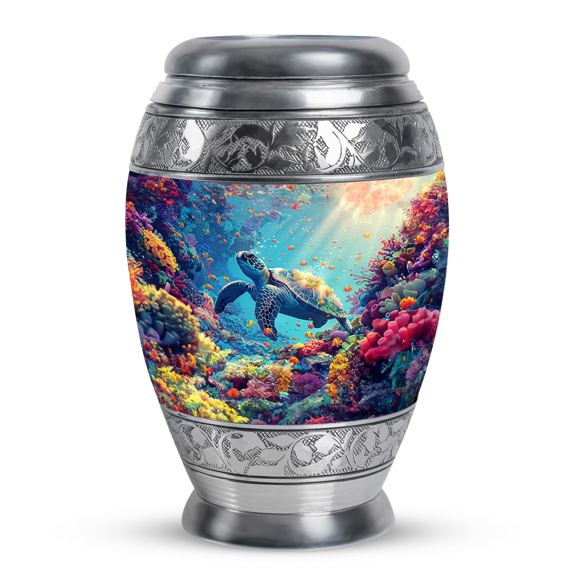 KARYLIZ Sea Turtle Urn For Ashes Adult Male - Blue Cremation Urn ...
