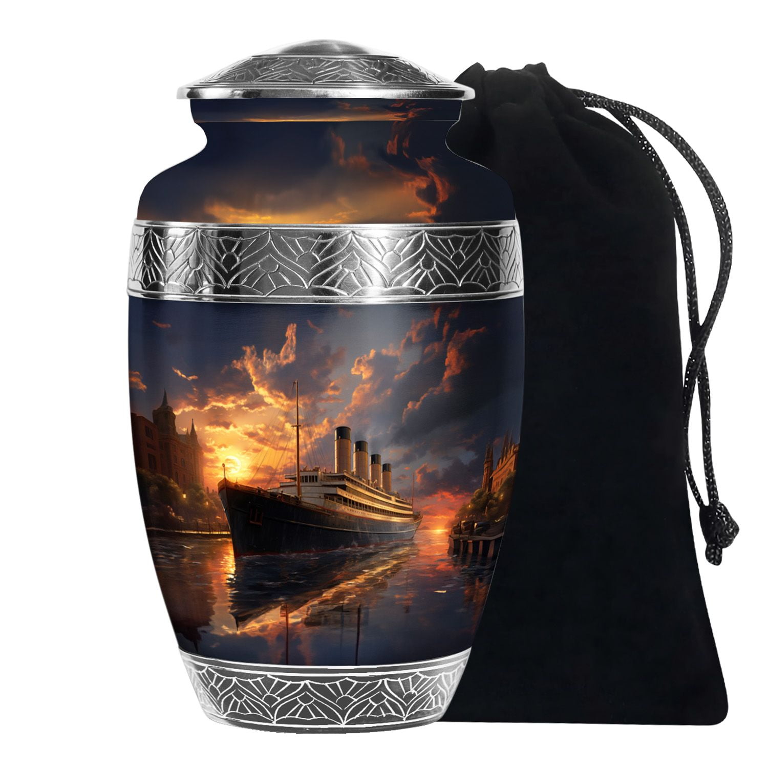 KARYLIZ Ship Urn For Ashes - Funeral Urns For Ashes - Large Urn For ...