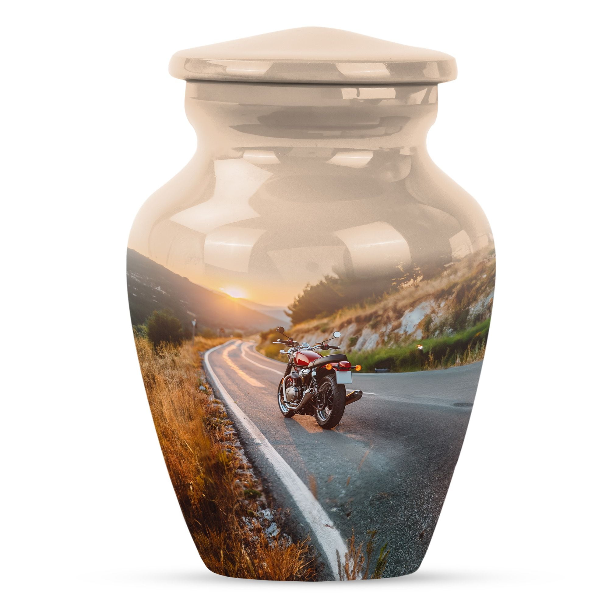 KARYLIZ Small Motorcycle Urn - Sunrise Funeral Urns For Adult Ashes Men ...