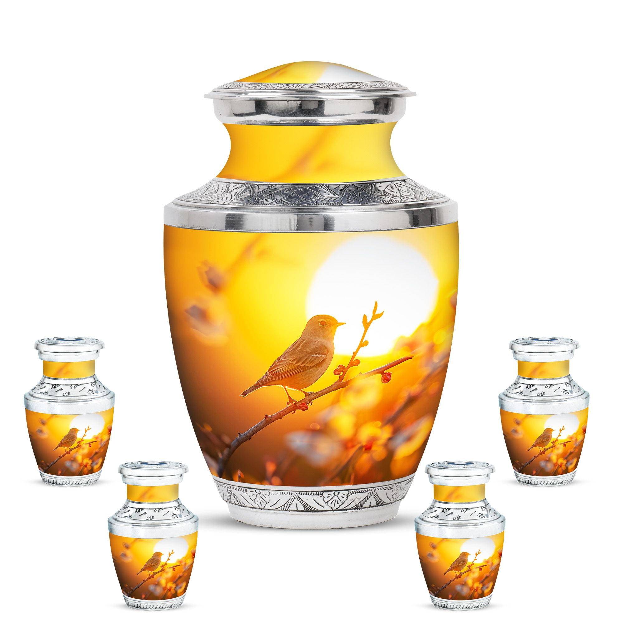 KARYLIZ Sparrow Urn - Urn for Human Ashes Adult Male - Yellow Funeral ...