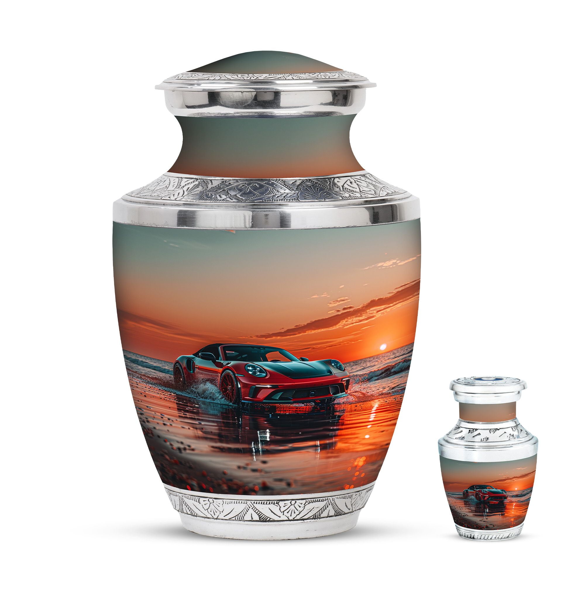 KARYLIZ Sports Racing Car On Beach Large Urns For Human Ashes Man ...