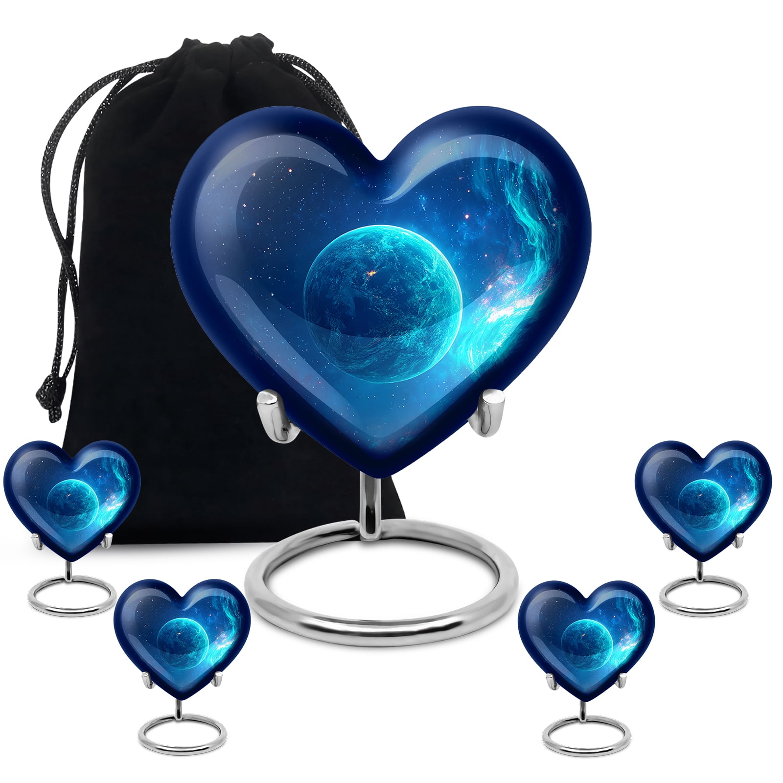 KARYLIZ Star Galaxy Cremation Urn for Human Ashes - Heart Shaped Urns ...