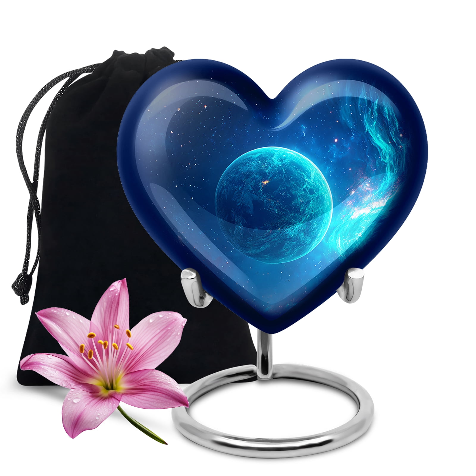 KARYLIZ Star Galaxy Cremation Urn for Human Ashes - Heart Shaped Urns ...