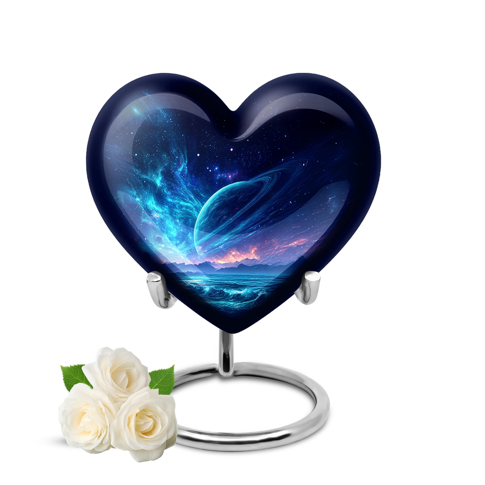 KARYLIZ Star Galaxy Heart Shaped Cremation Urns for Adult Ashes Male ...
