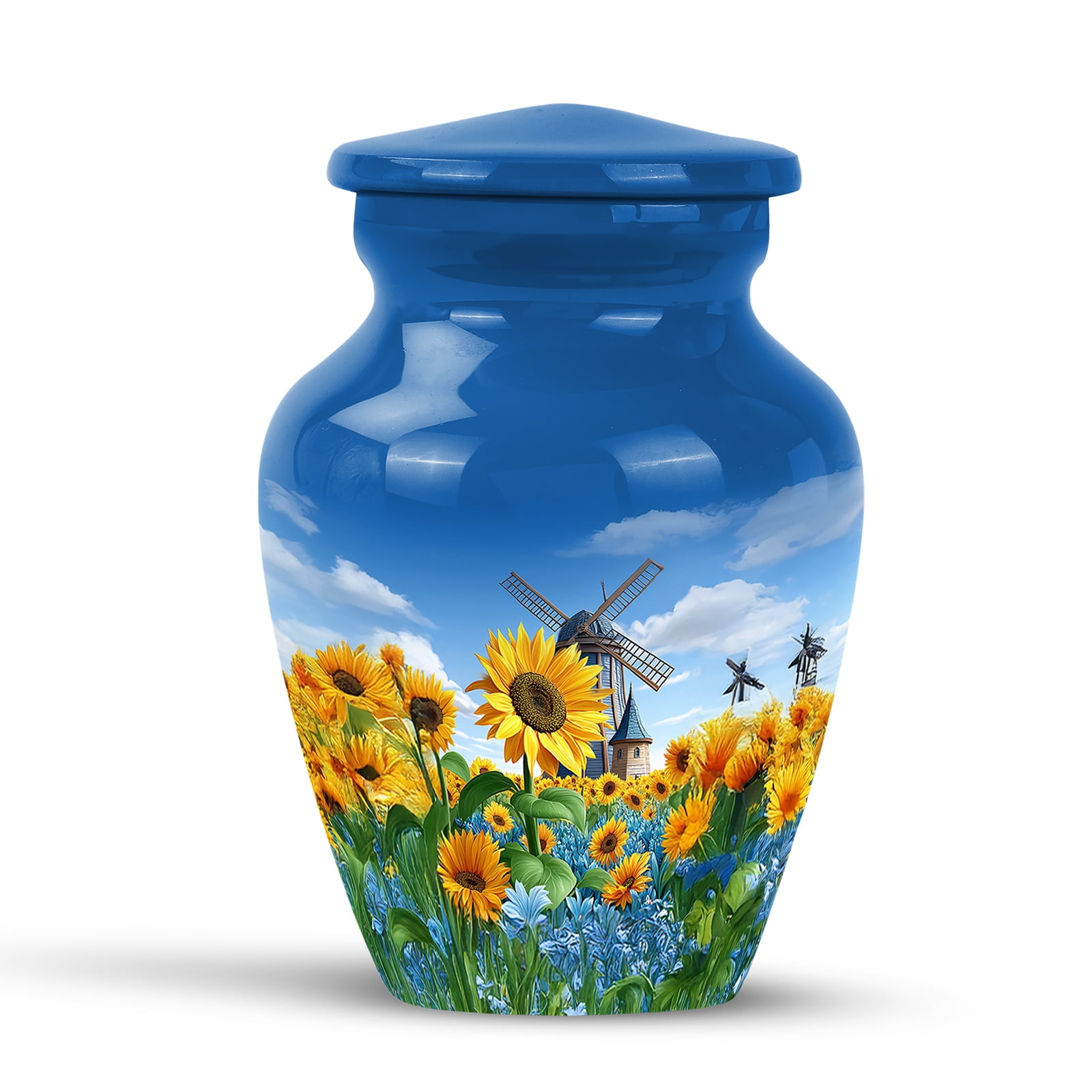 KARYLIZ Sunflower Cremation Urns for Human Ashes Adult Man - Mini Funeral Urns for Male Female ...