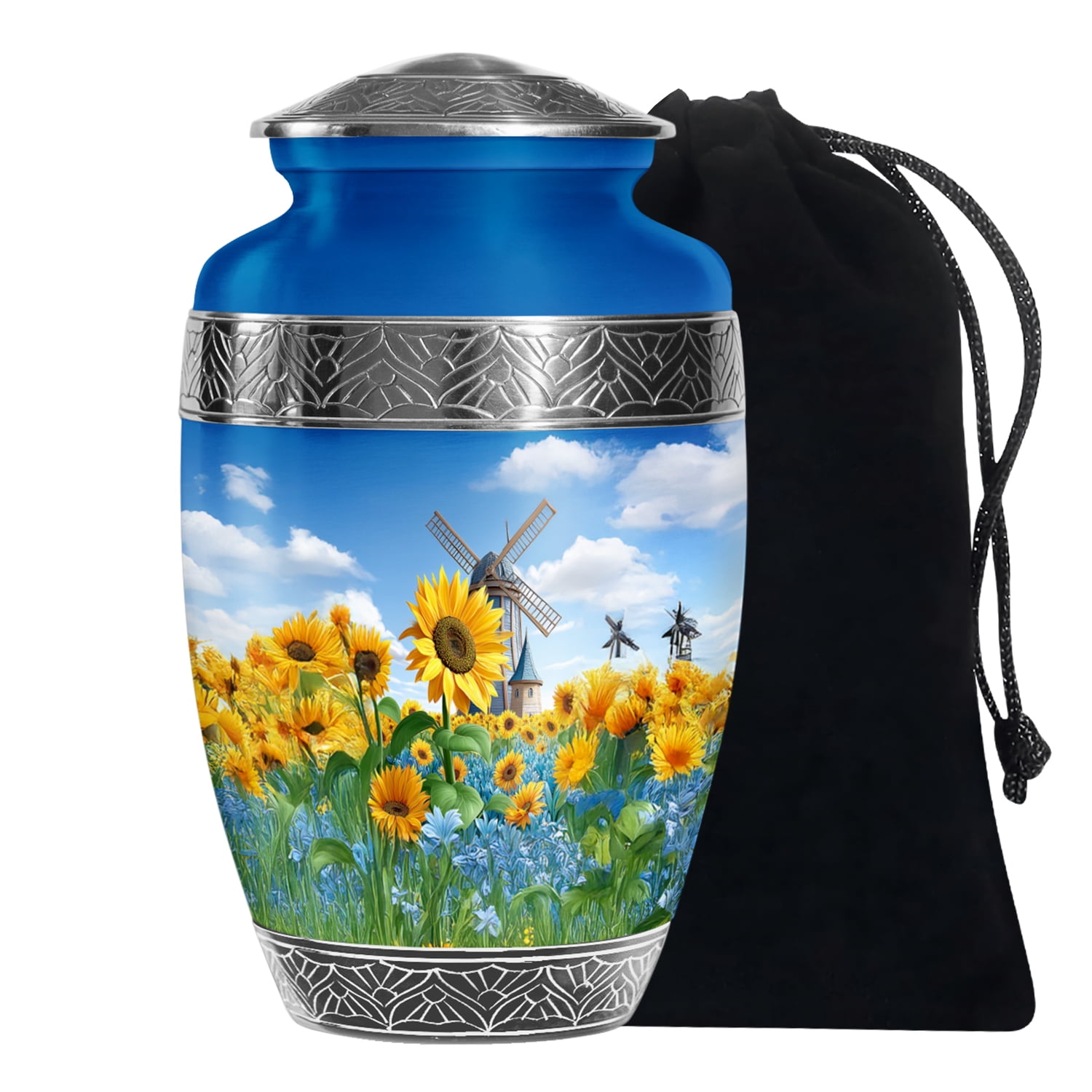 KARYLIZ Sunflower Urn For Ashes Adult Male - Large Funeral Memorial ...
