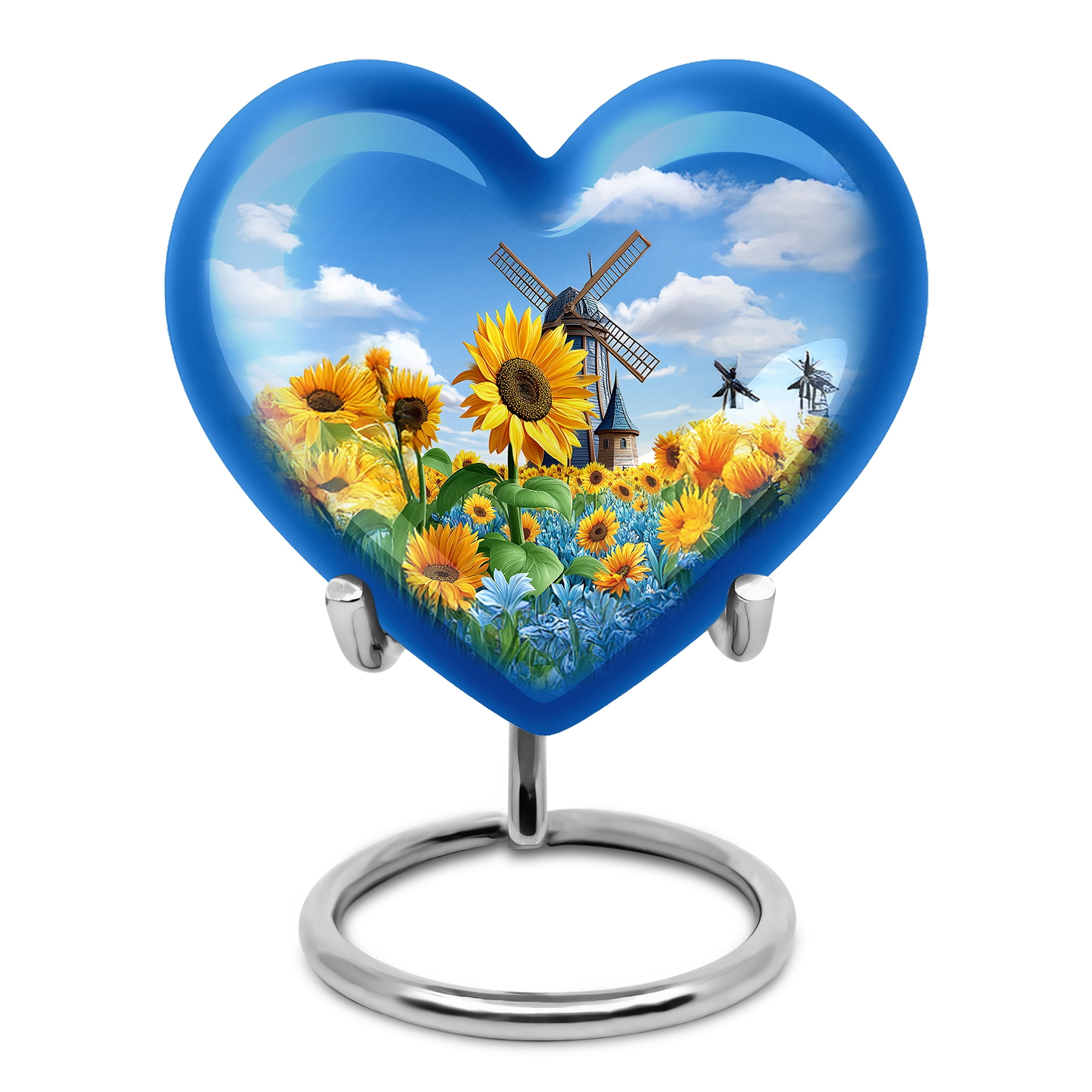 KARYLIZ Sunflower Urn - Heart Shaped Cremation Urns for Ashes Adult ...