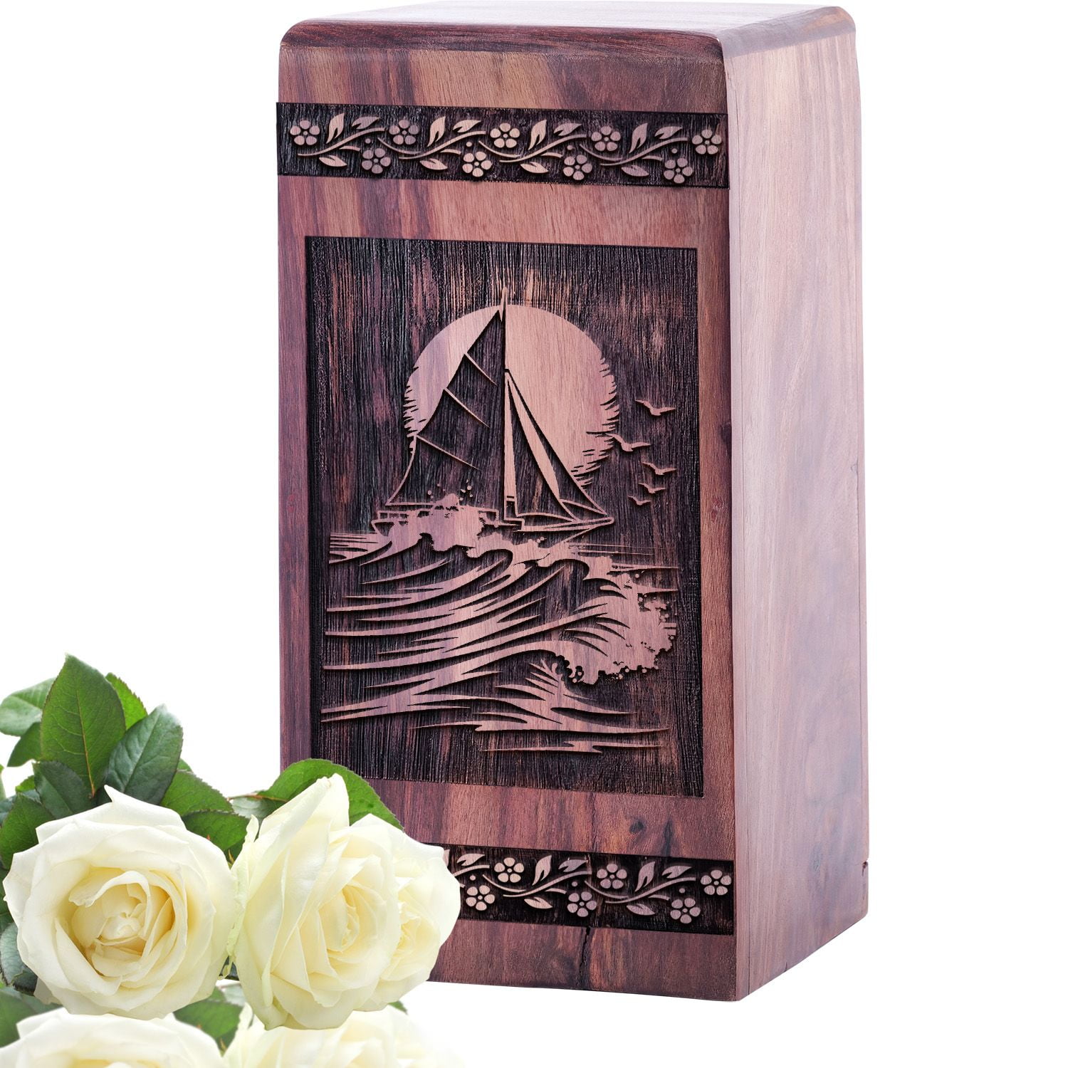 KARYLIZ Sunset Wooden Urns For Dad Ashes - Adult Urns For Human Ashes ...