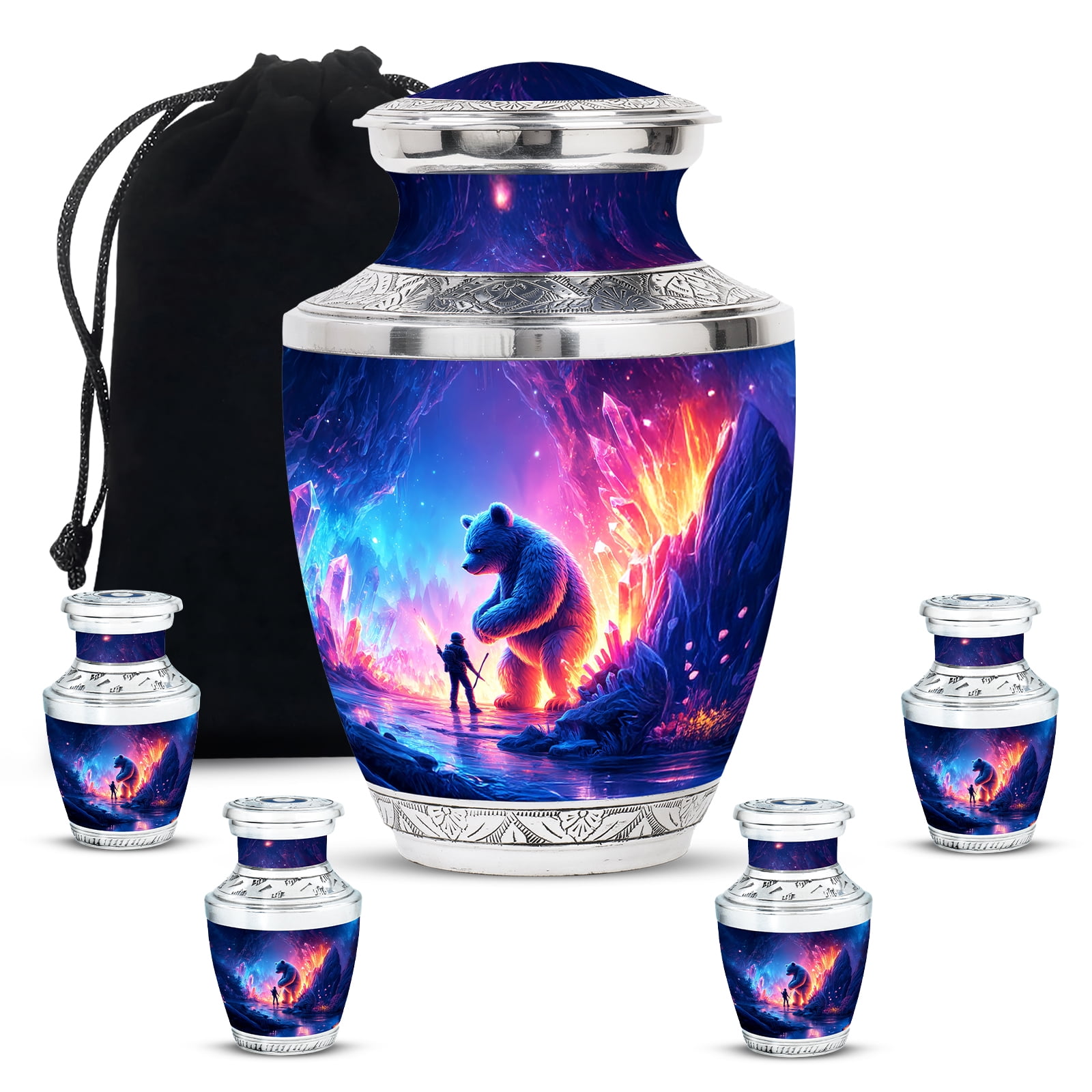 KARYLIZ Teddy Bear Keepsake Urns For Human Ashes Set, Cremation Funeral ...