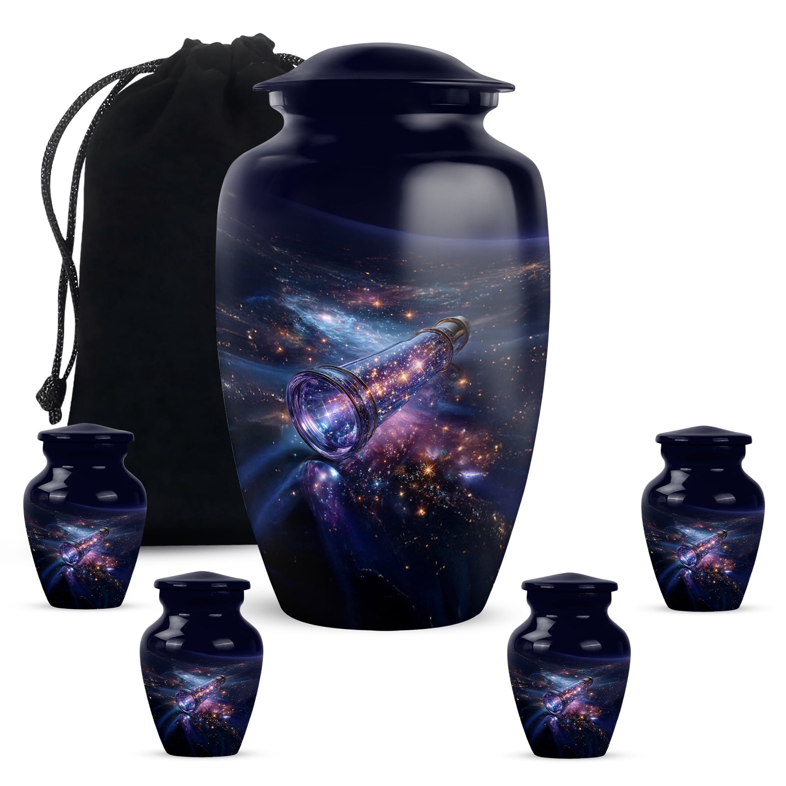 KARYLIZ Telescope Purple Space Funeral Keepsake Urns for Human Ashes ...