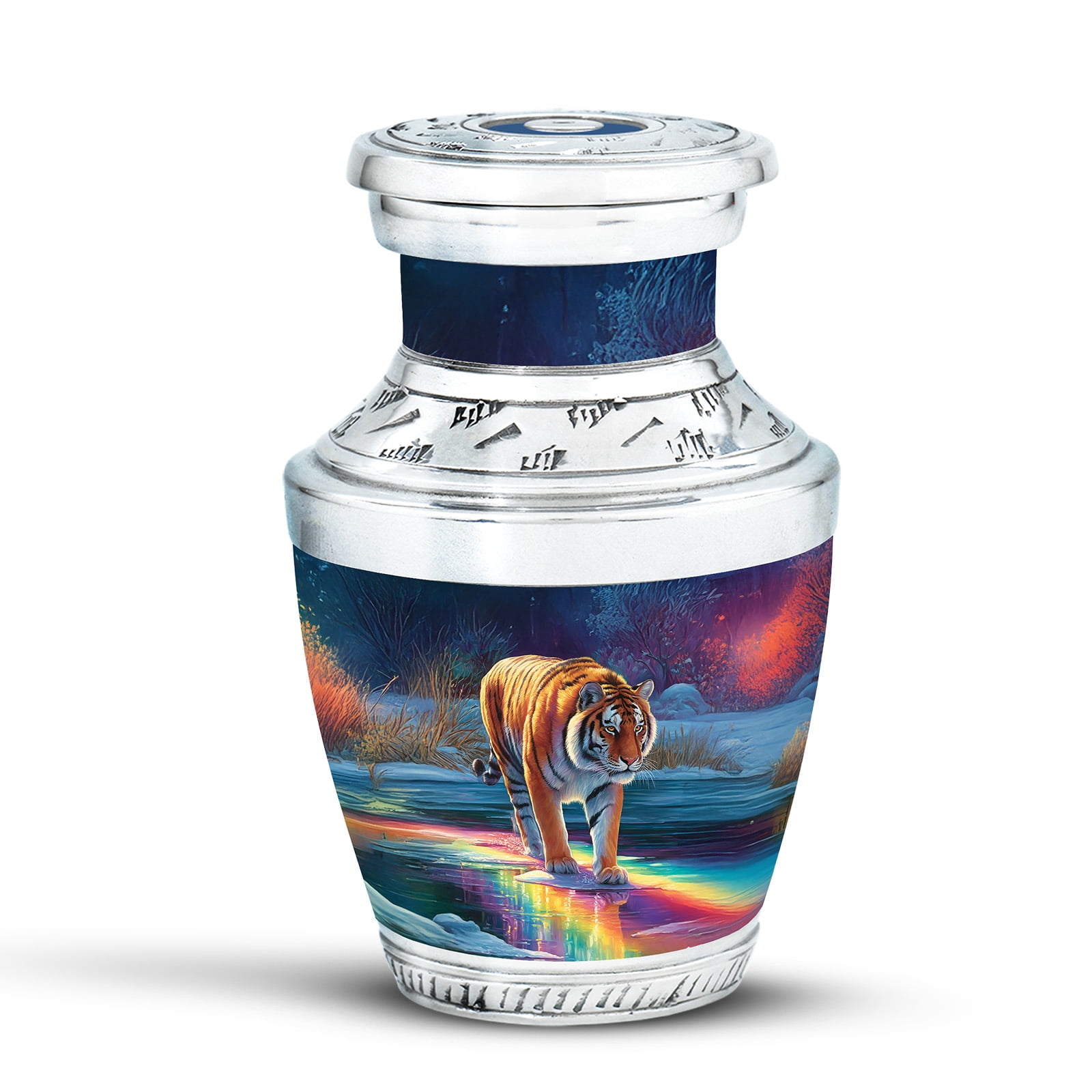KARYLIZ Tiger Purple Urns for Ashes for Adult Female & Male - Small ...