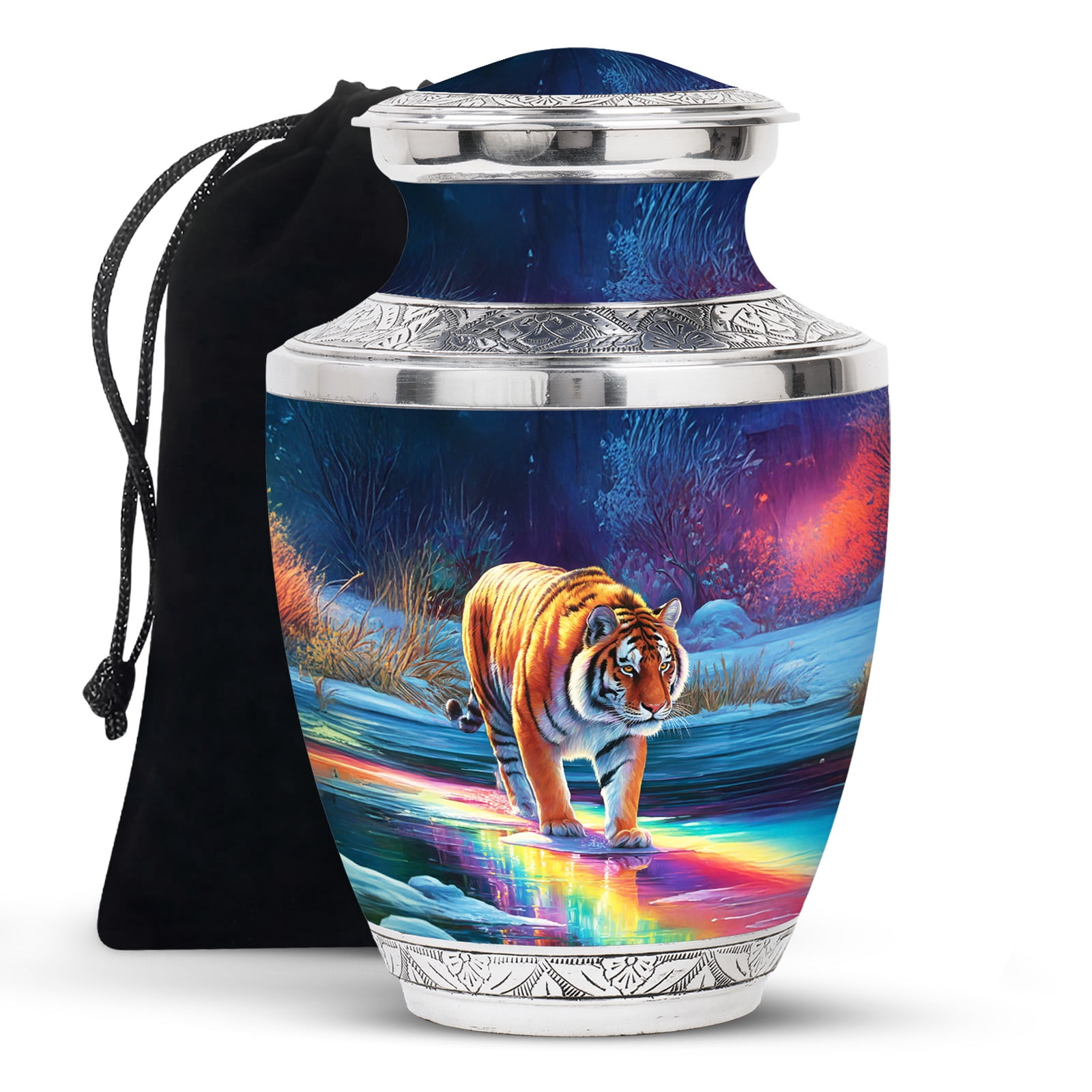KARYLIZ Tiger Urns for Ashes for Adult Female & Male - Purple Large ...