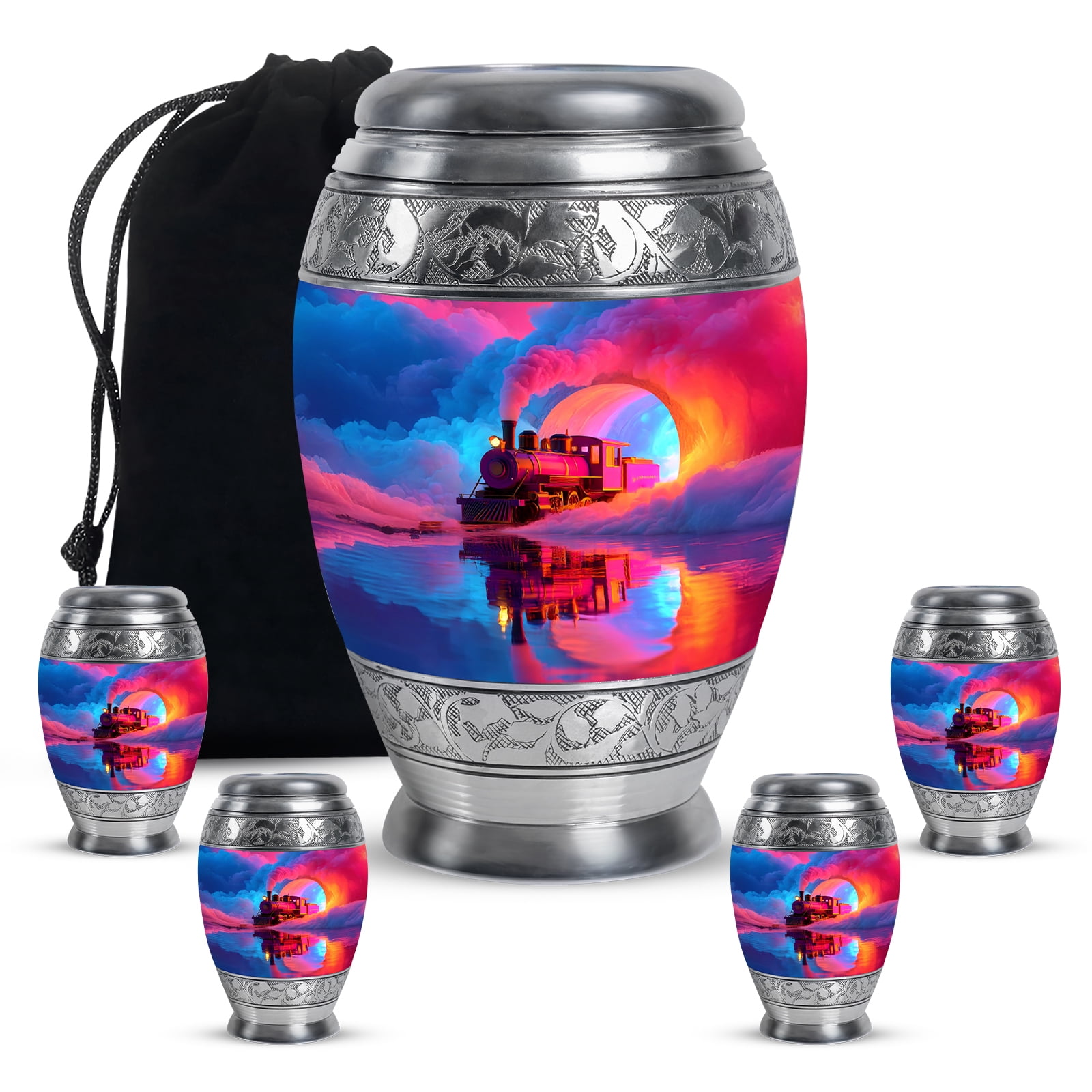 KARYLIZ Train Cremation Urns – Combo of 5 with 10 Inch Sunset ...