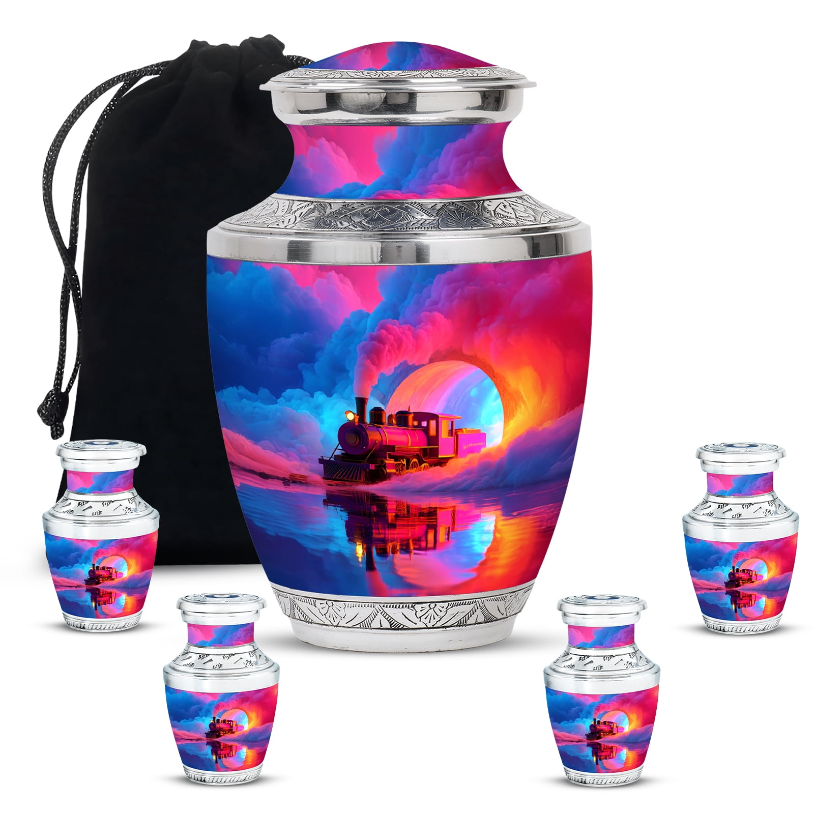 KARYLIZ Train Cremation Urns For Male – Combo of 5 with 10 Inch Ash ...