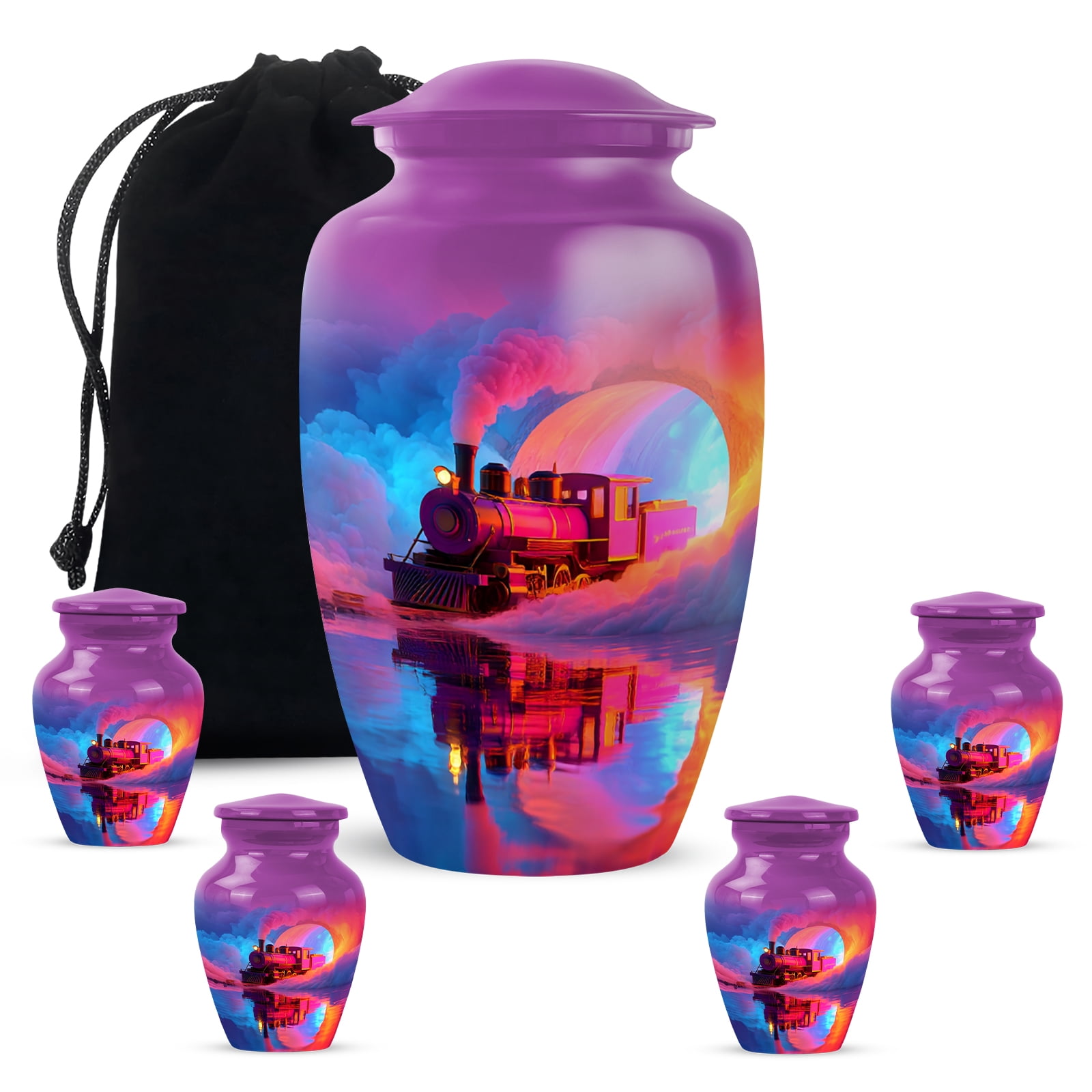 KARYLIZ Train Urns for Human Ashes – Combo of 5 with 10 Inch Sunset ...