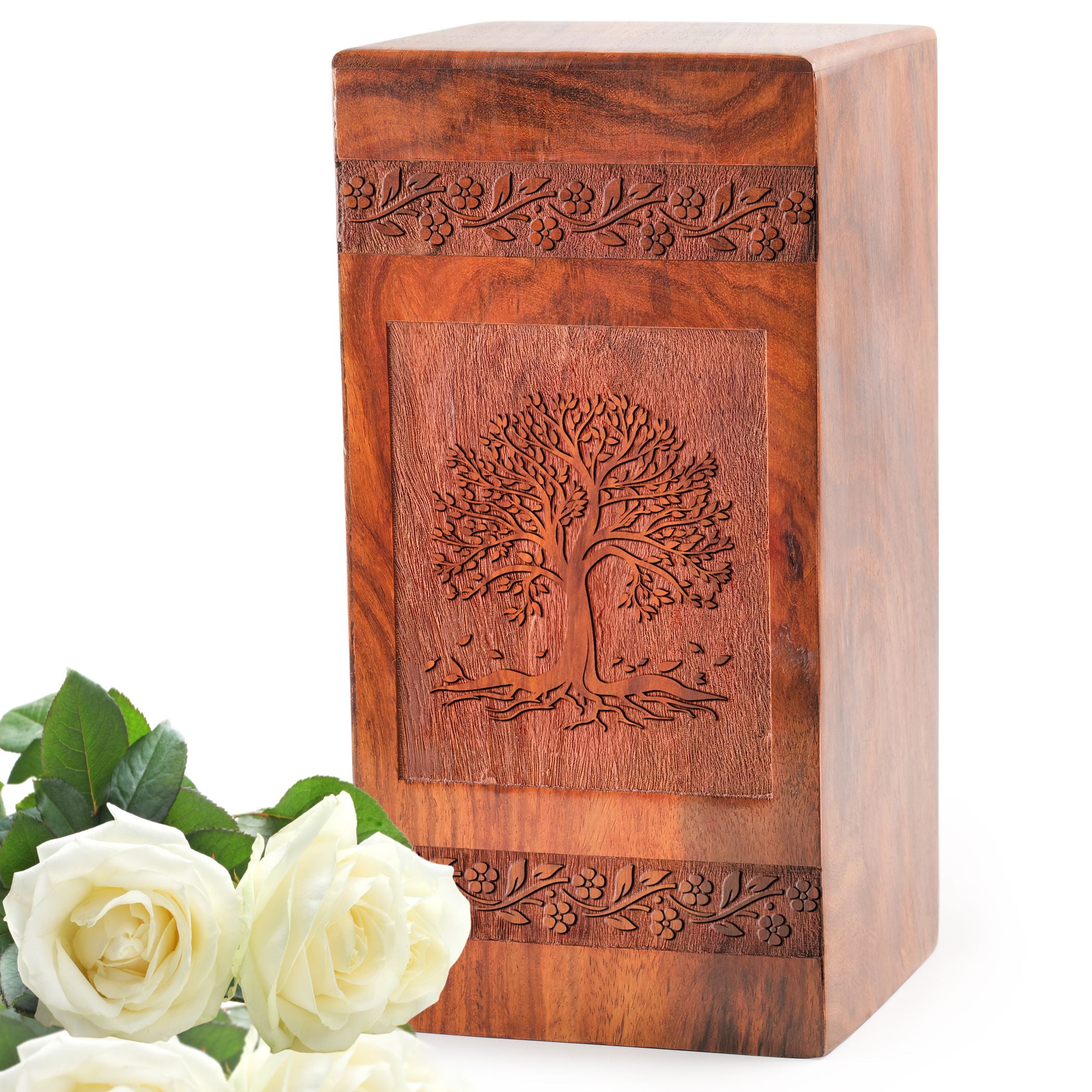 KARYLIZ Tree Of Life Wood Urn - Wooden Urns - Timeless Wooden ...