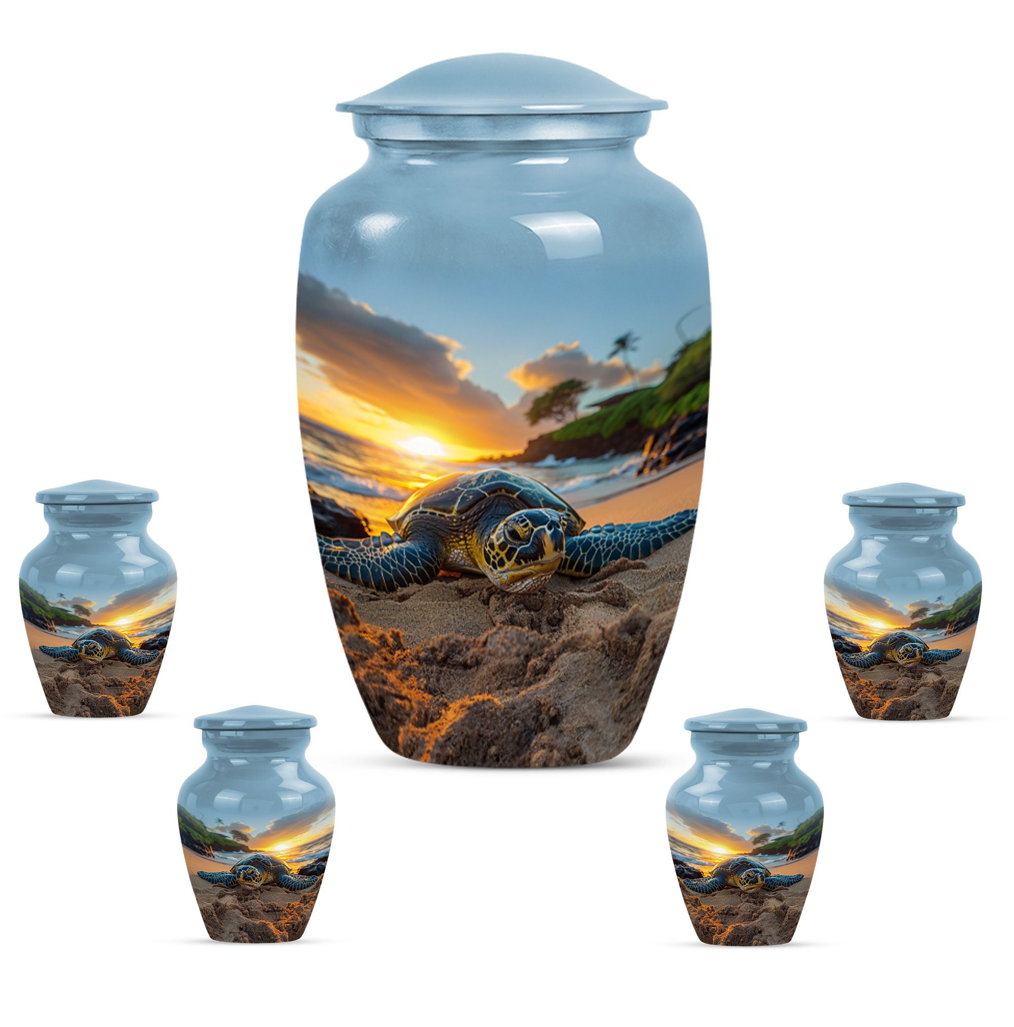 KARYLIZ Turtle Urns - Burial Urns For Adult Human Ashes - Combo 10 Inch ...