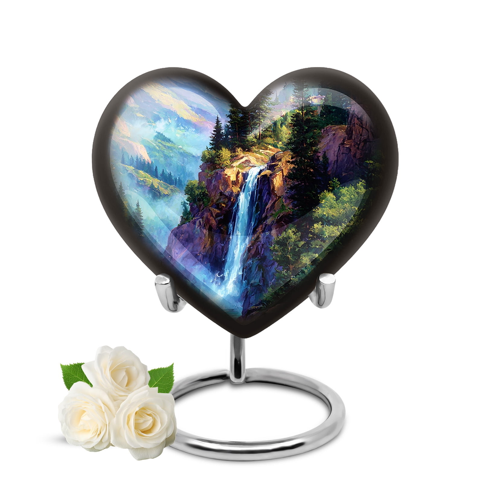 KARYLIZ Waterfall Burial Urns For Adult Human Ashes - Glacier Blue ...