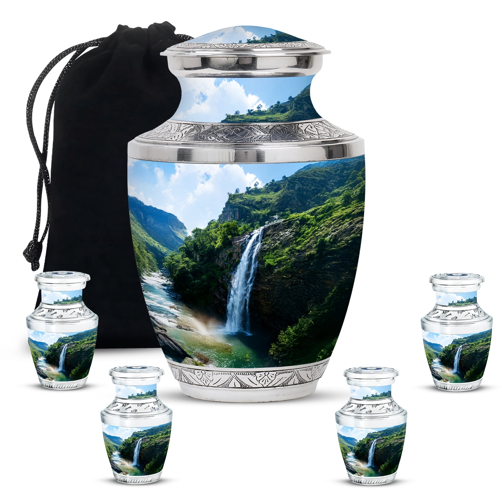 KARYLIZ Waterfall Burial Urns For Adult Human Ashes - Ocean Urn For ...