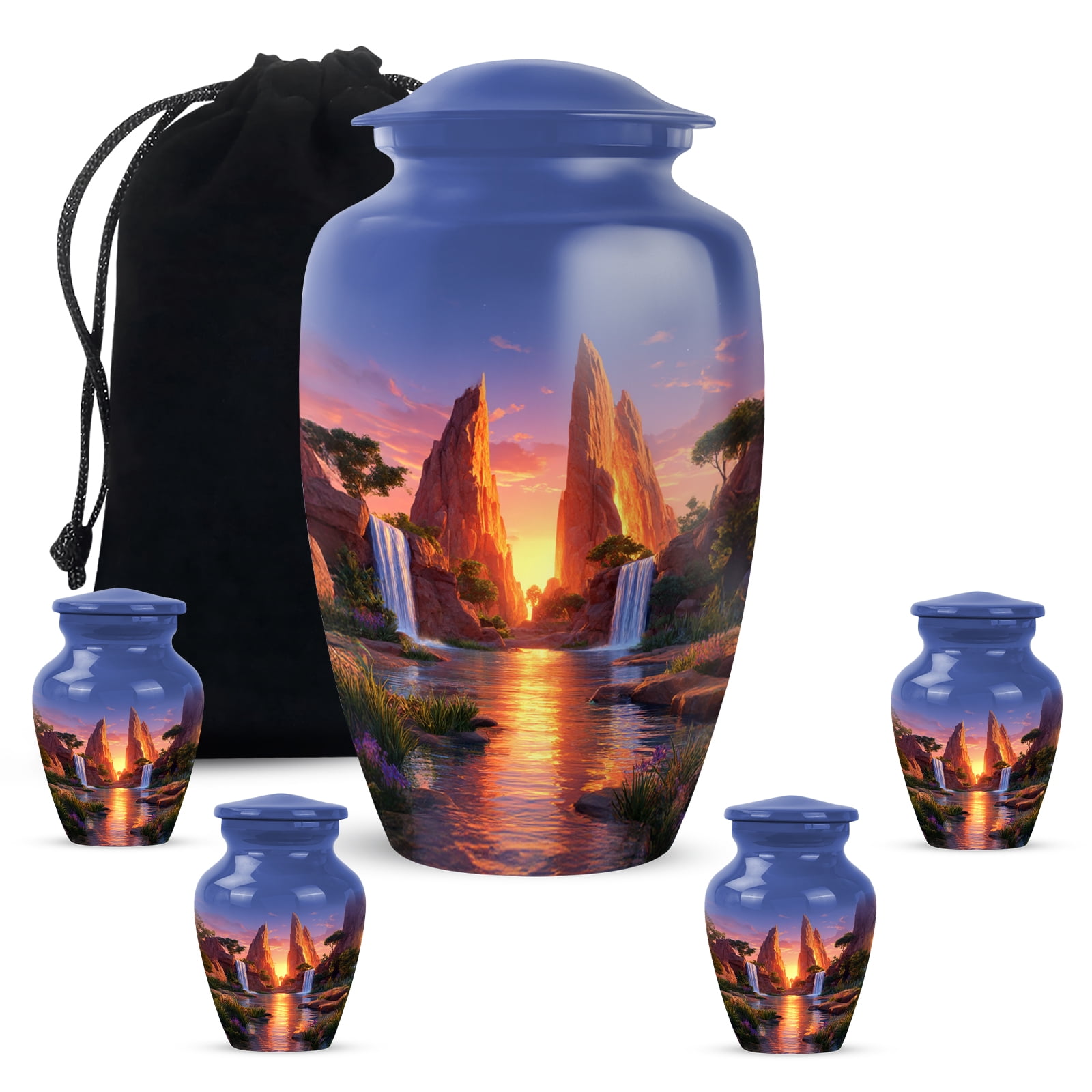 KARYLIZ Waterfall Cremation Keepsake Urns For Human Ashes - Lavender ...