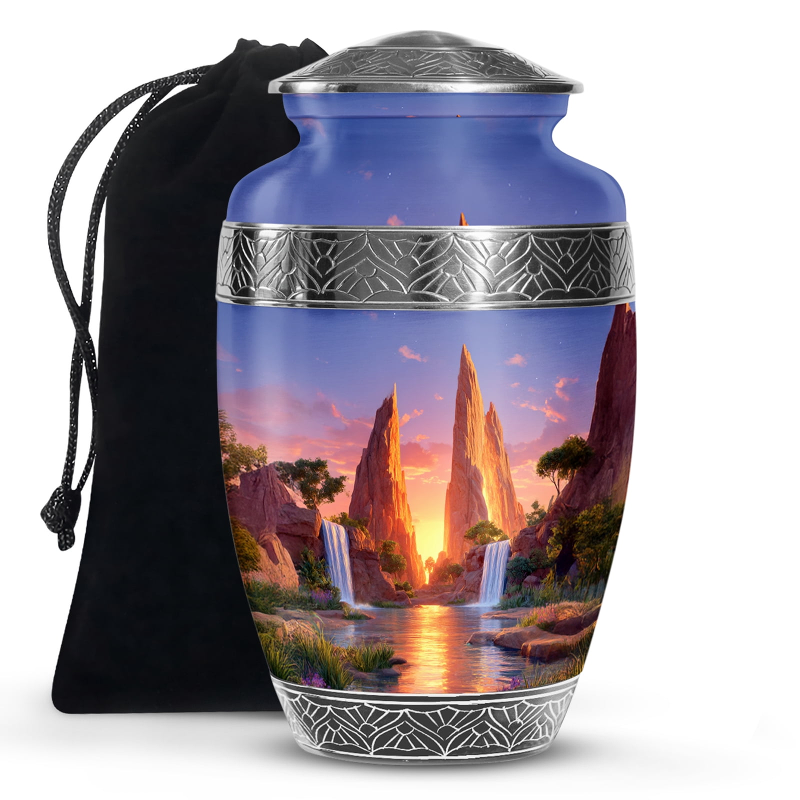 KARYLIZ Waterfall Cremation Urns For Human Ashes - Lavender Blue Urn ...