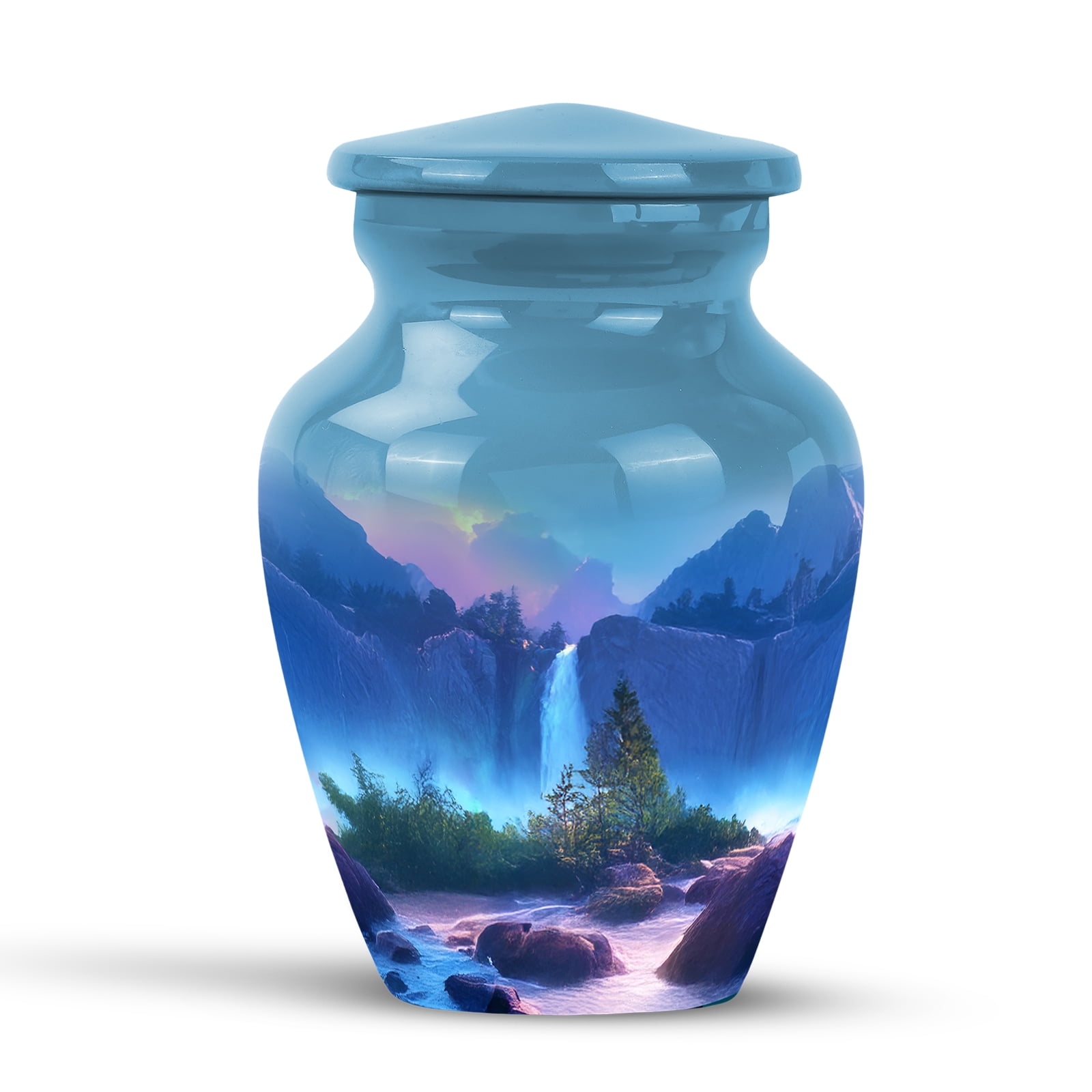 KARYLIZ Waterfall Urn For Ashes Adult Male - Blue Funeral Keepsake Urns ...
